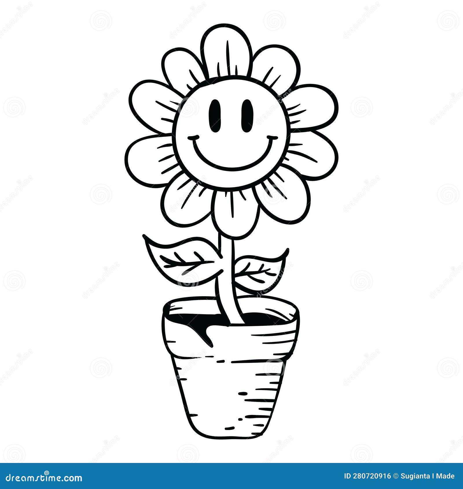 Smile flower sticker stock vector. Illustration of logo - 280720916