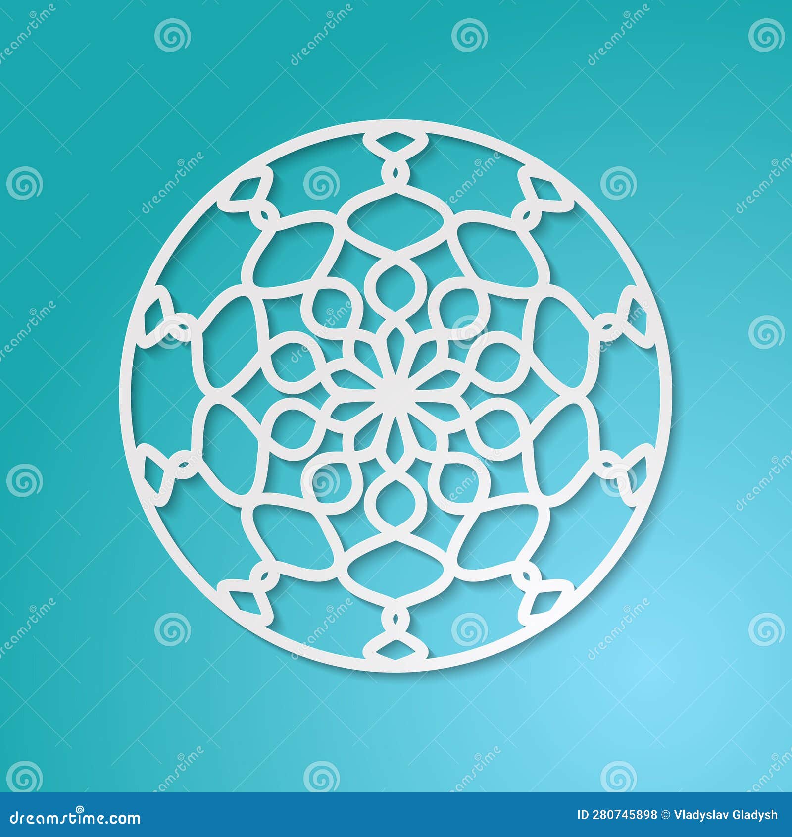 Round Ornamental 3d Cutout Decoration with Shadow. Stock Vector ...