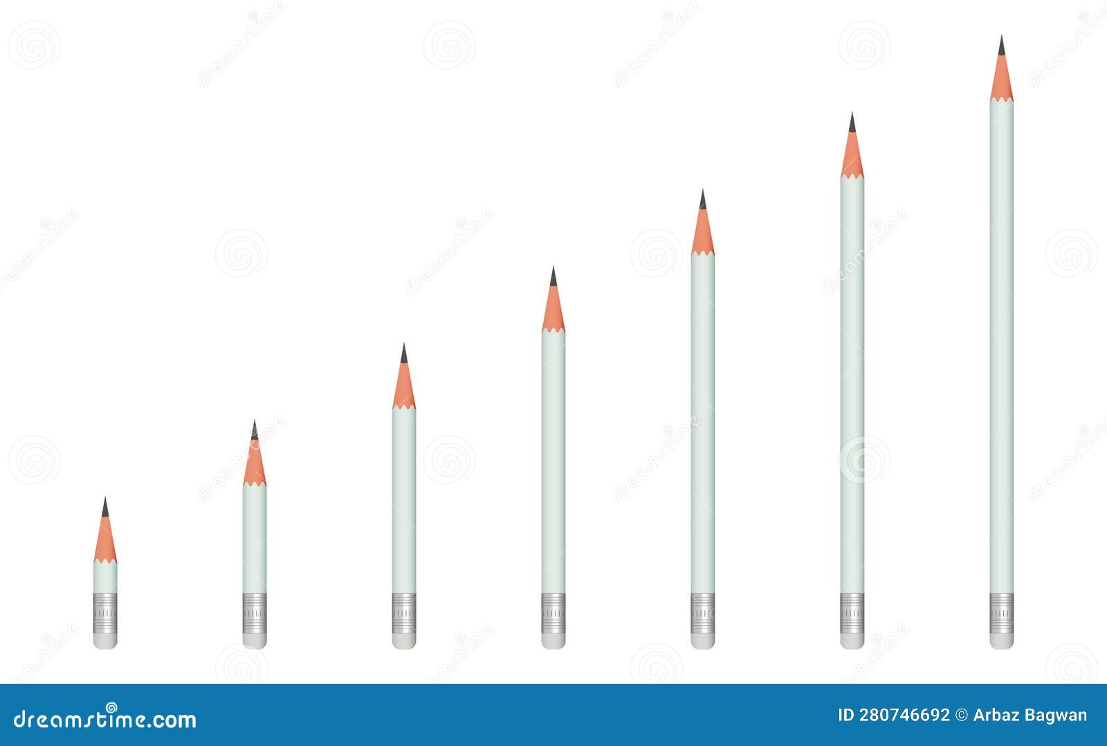 Writing Drawing Pencil Various Length Set Stock Vector - Illustration ...