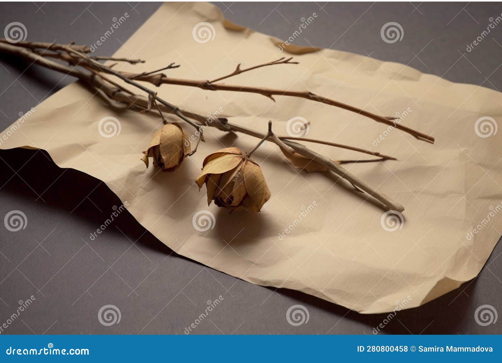Dried Crumpled Leaves Money Tree And Withered Flowers Geraniums, Photo ...