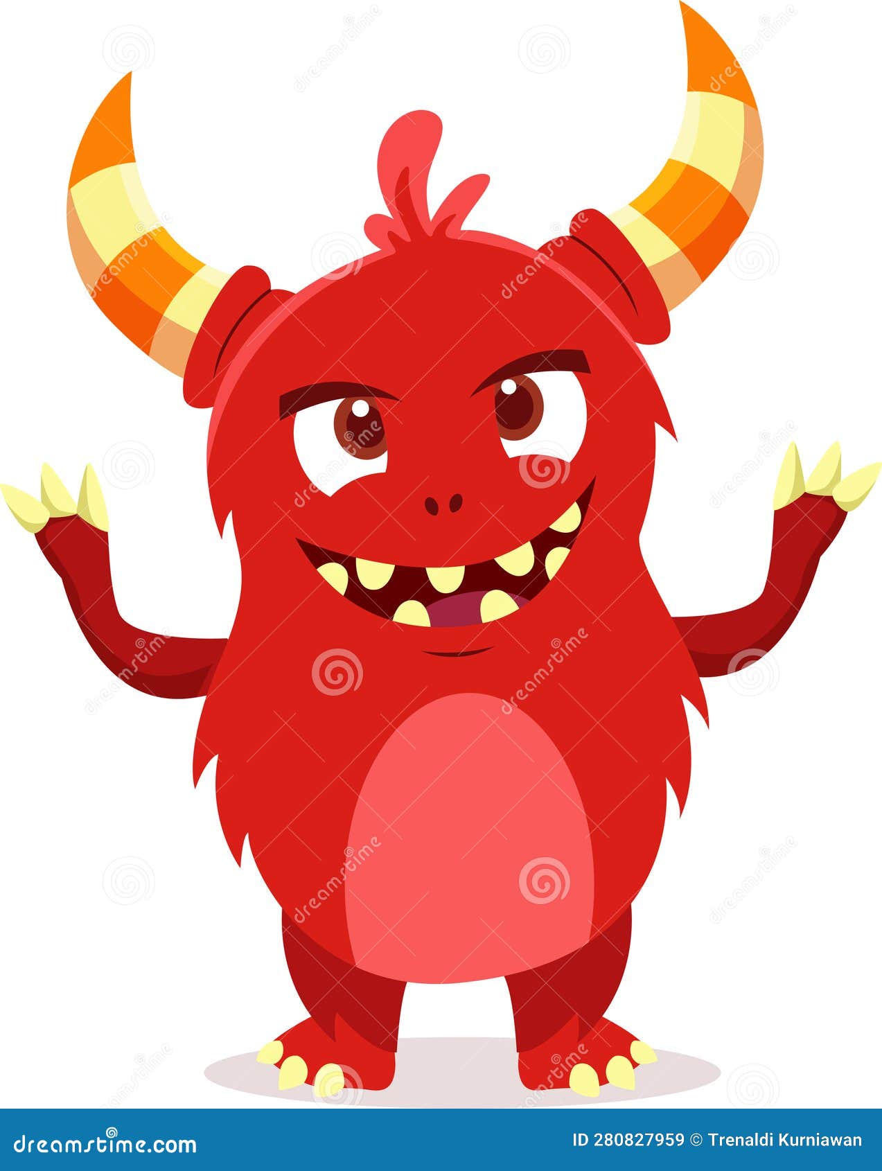 Vector Cartoon Red Monster on White Background Stock Vector ...