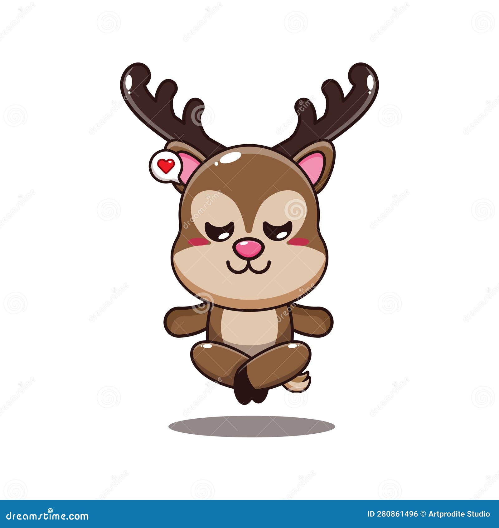 Fawn Doing Different Activities Isolated On White Background Vector ...