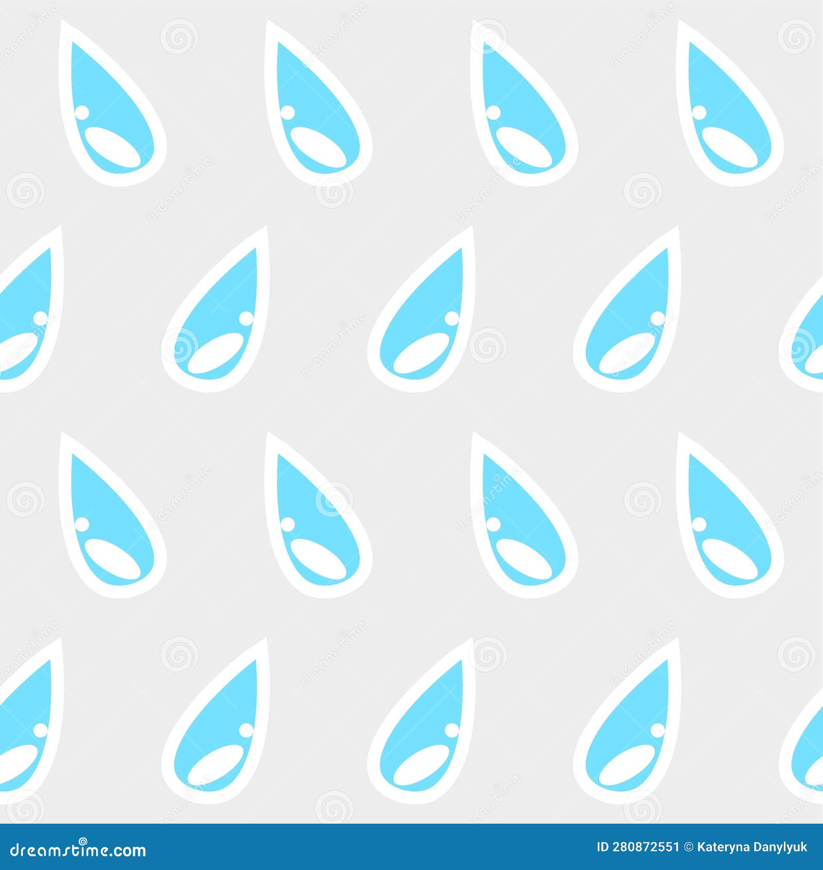 Blue Rain Drops on Grey Seamless Pattern Stock Vector Illustration ...