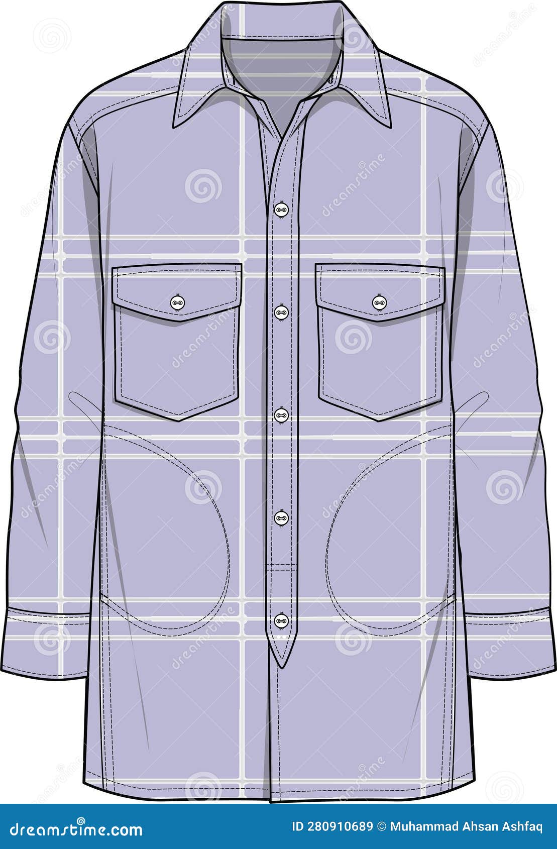 Unisex Wear Dress Shirt Vector Stock Vector - Illustration of print ...