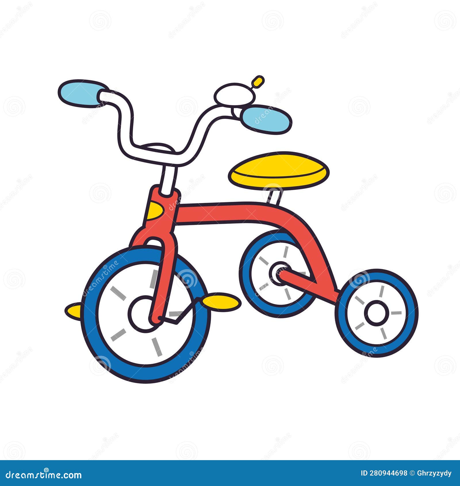 Red tricycle bike stock vector. Illustration of summer - 280944698
