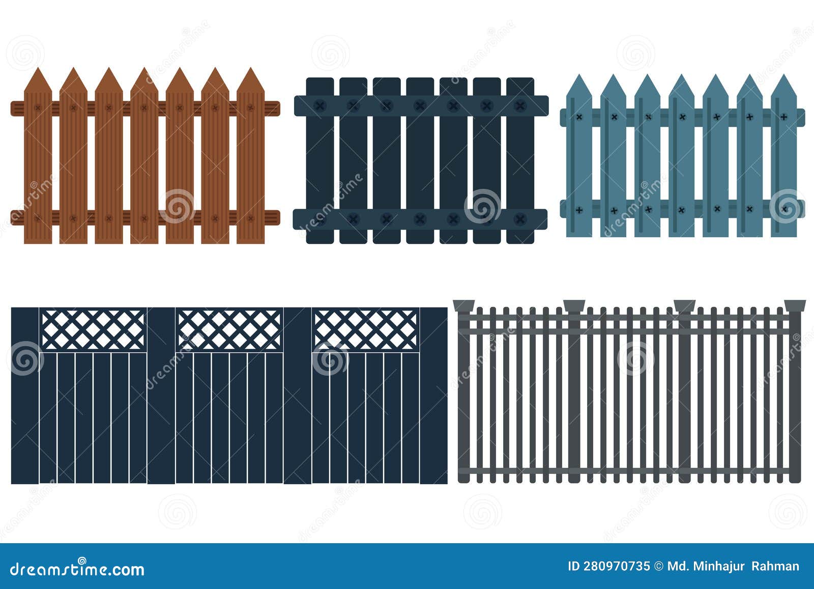 Fence Vector File - Elevate Your Designs with Elegance Stock Vector ...
