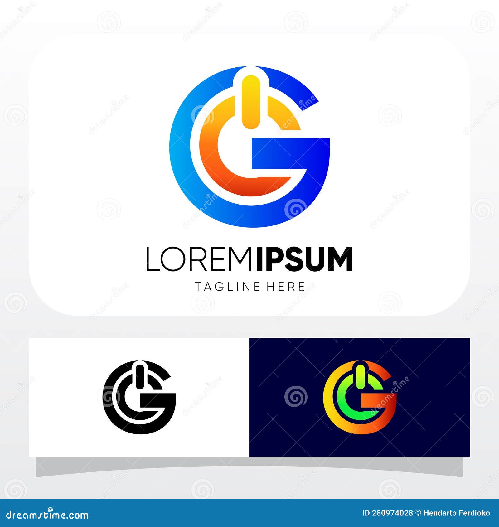 Letter G Initial Power Button Logo Design Vector Icon Graphic Emblem ...