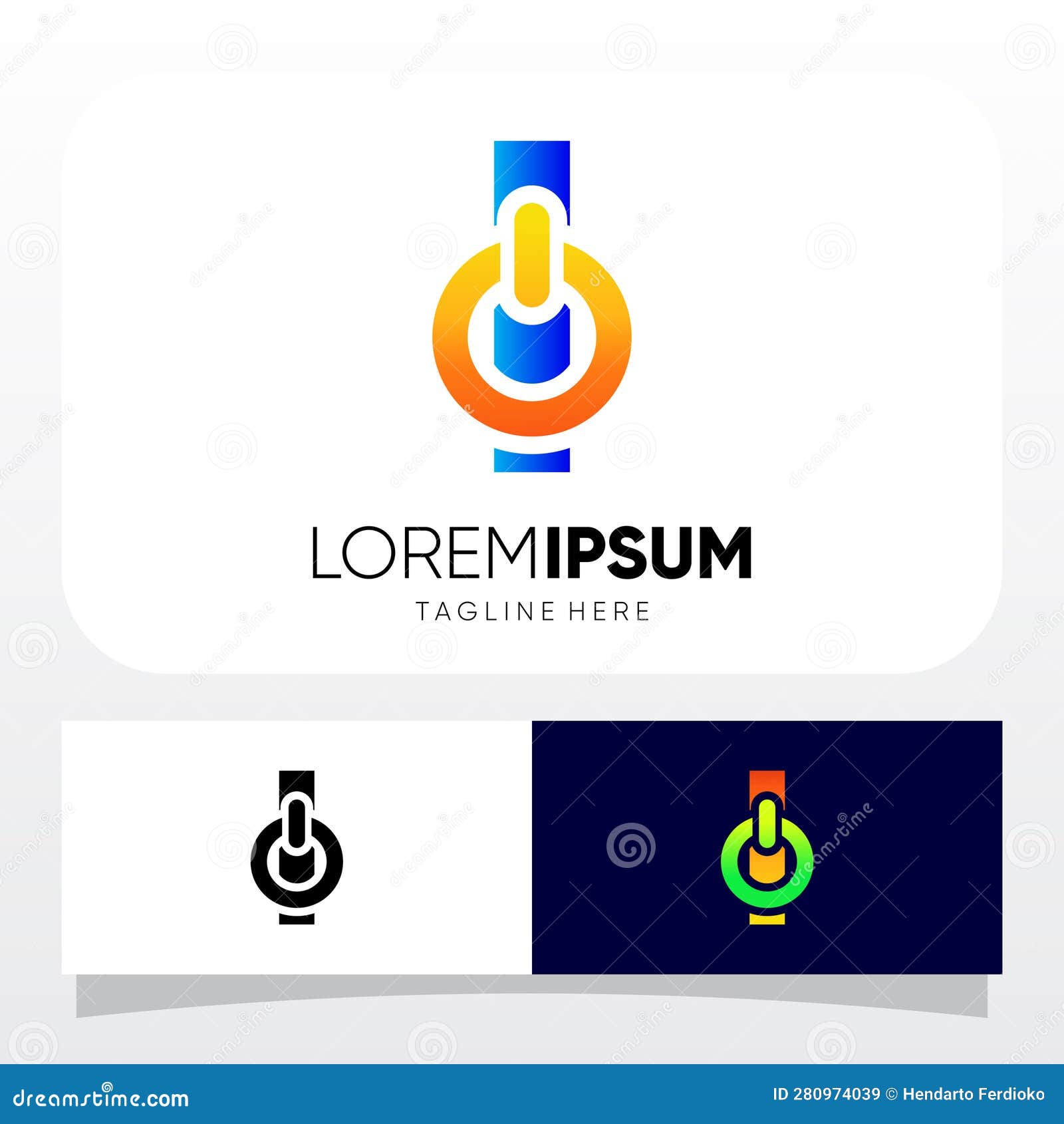 Letter I Initial Power Button Logo Design Vector Icon Graphic Emblem ...