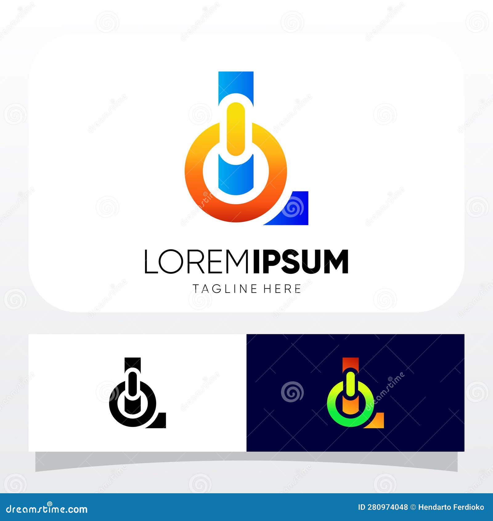 Letter L Initial Power Button Logo Design Vector Icon Graphic Emblem ...