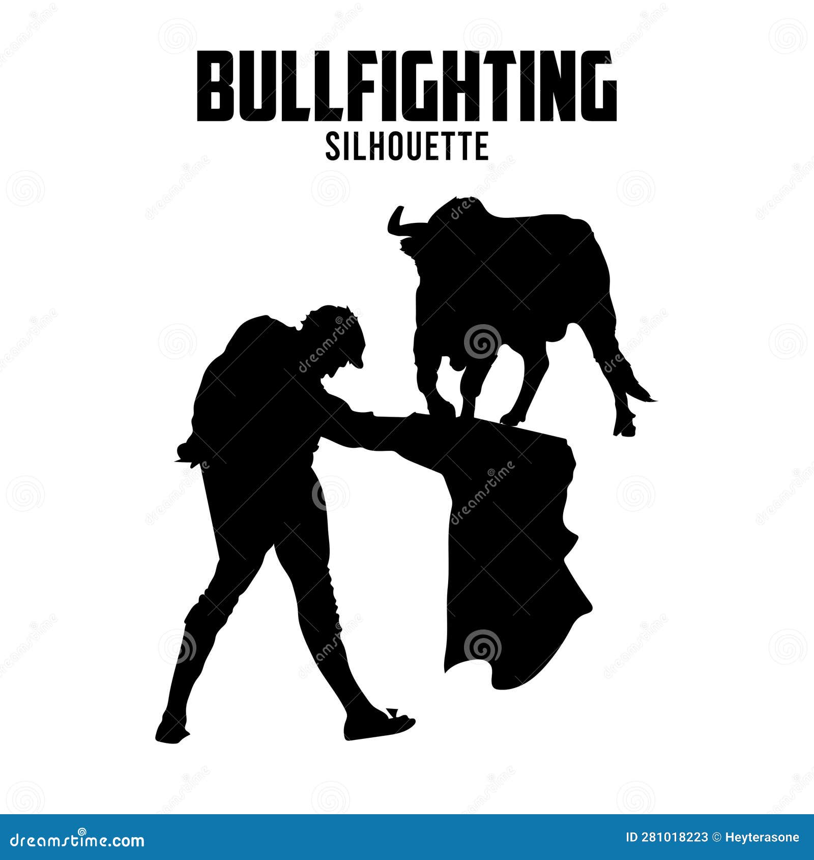 Bullfighting Silhouette Vector Stock Illustration, Bullfighter ...