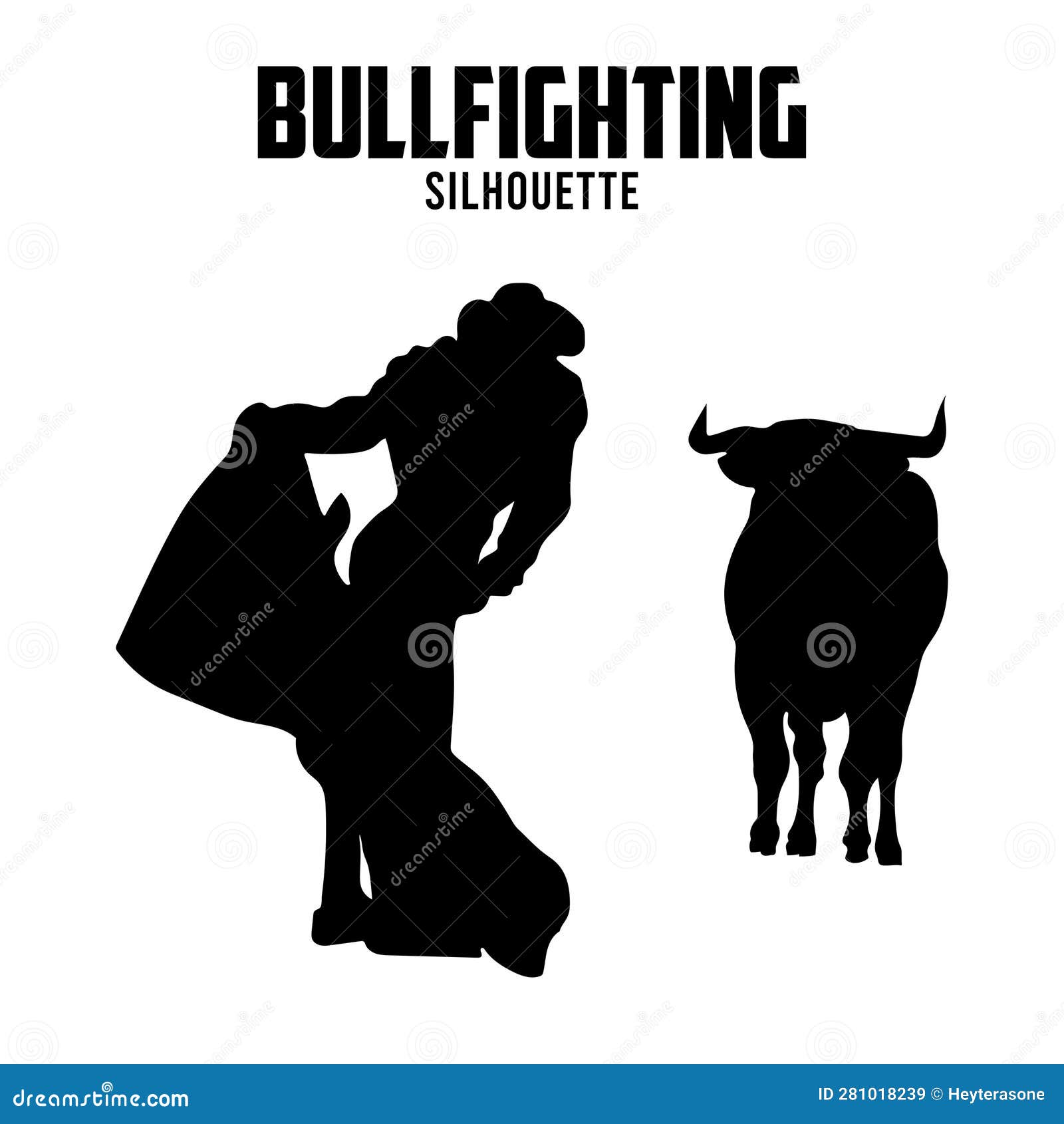 Bullfighting Silhouette Vector Stock Illustration, Bullfighter ...