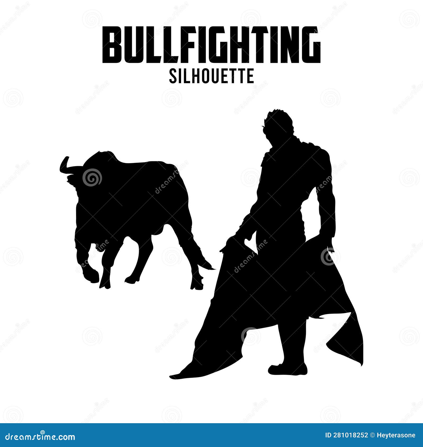 Bullfighting Silhouette Vector Stock Illustration, Bullfighter ...