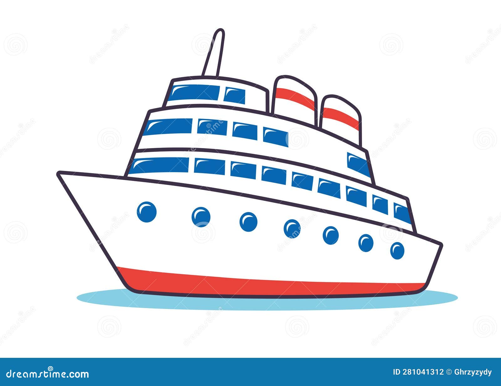 Cruise ship cartoon icon stock vector. Illustration of travel - 281041312