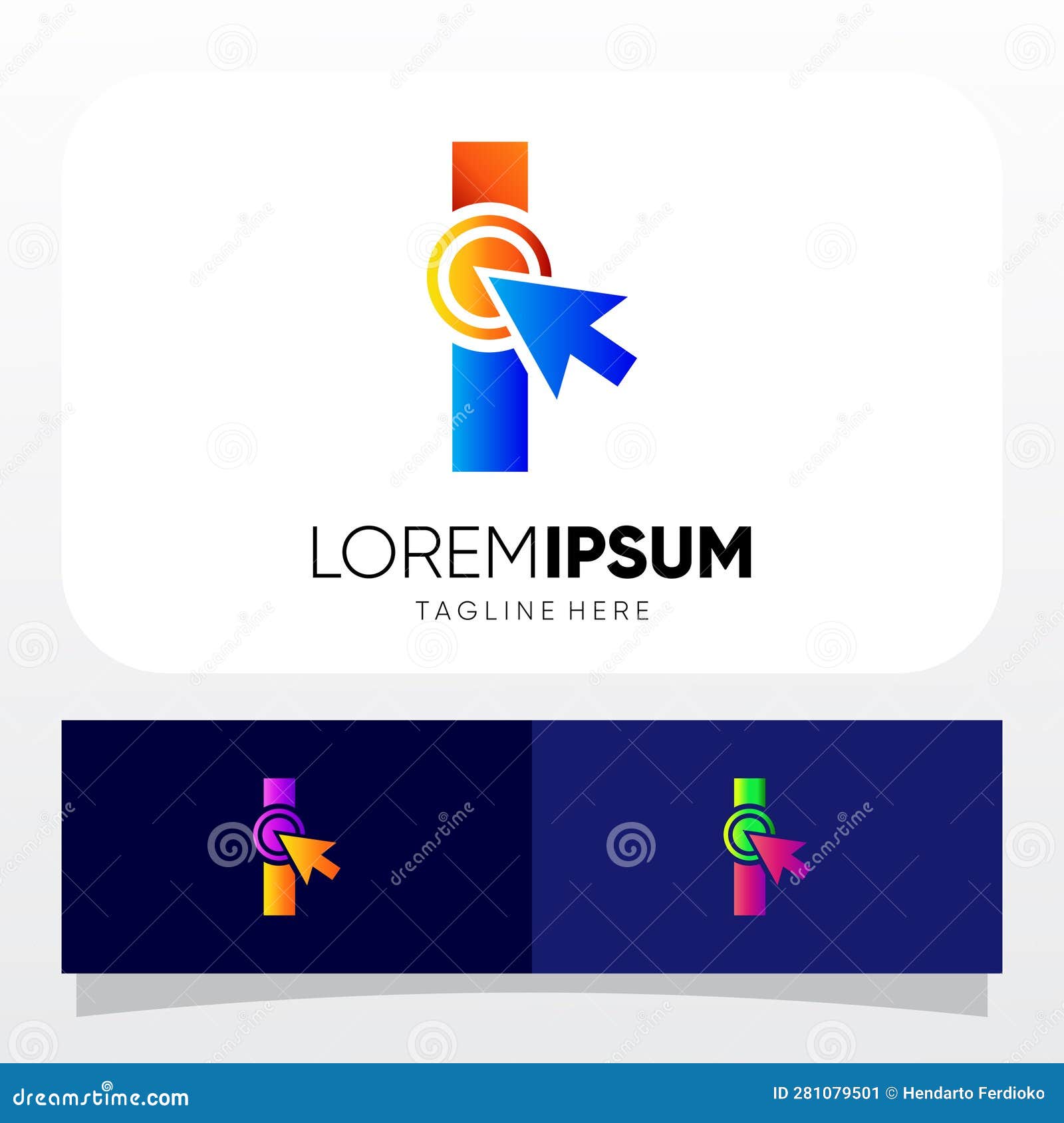 Letter I Mouse Cursor Pointer Logo Design Vector Icon Graphic ...