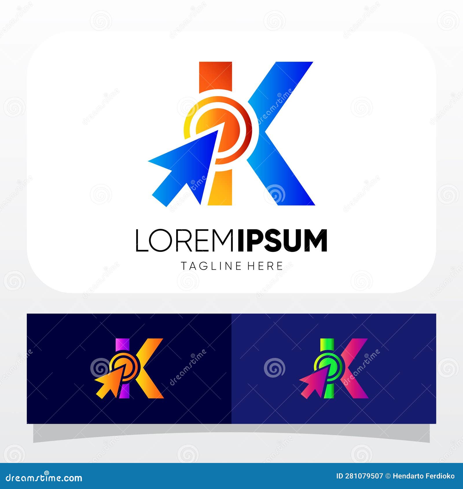 Letter K Mouse Cursor Pointer Logo Design Vector Icon Graphic ...