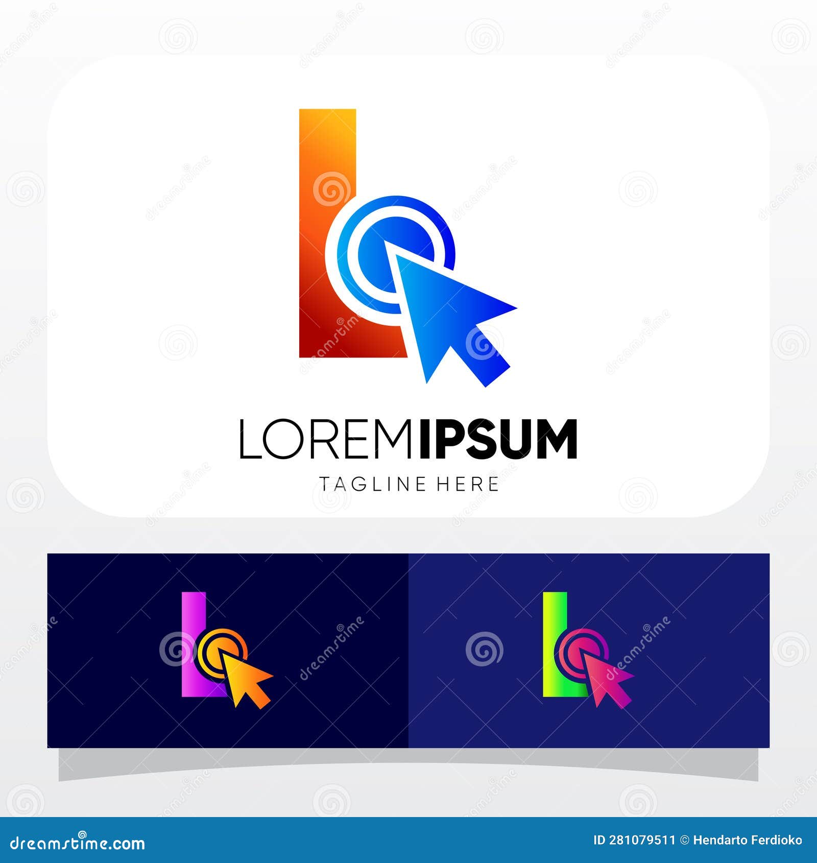 Letter L Mouse Cursor Pointer Logo Design Vector Icon Graphic ...