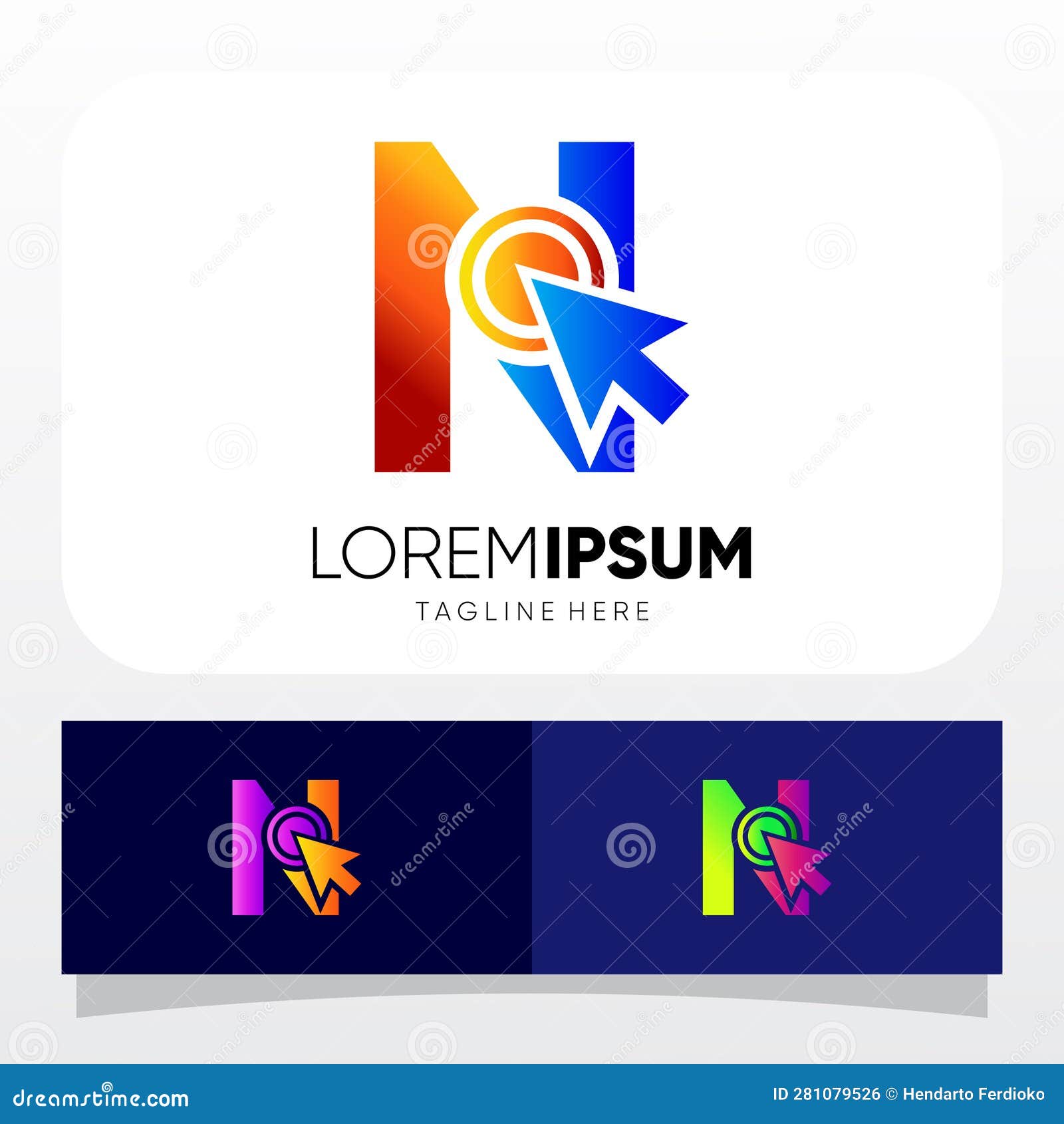 Letter N Mouse Cursor Pointer Logo Design Vector Icon Graphic ...