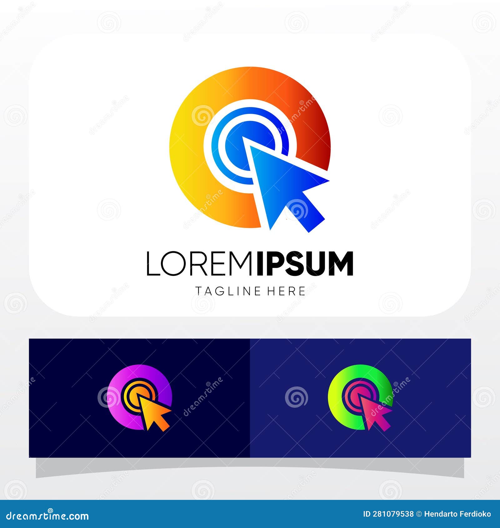 Letter O Mouse Cursor Pointer Logo Design Vector Icon Graphic ...