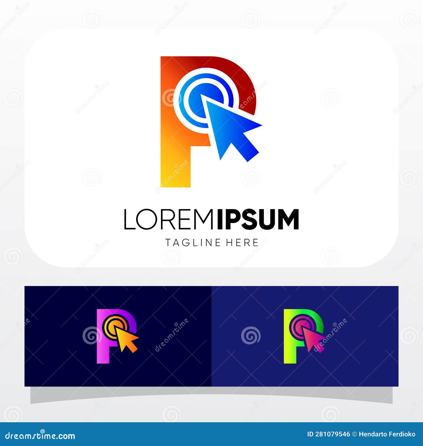 Letter P Mouse Cursor Pointer Logo Design Vector Icon Graphic ...