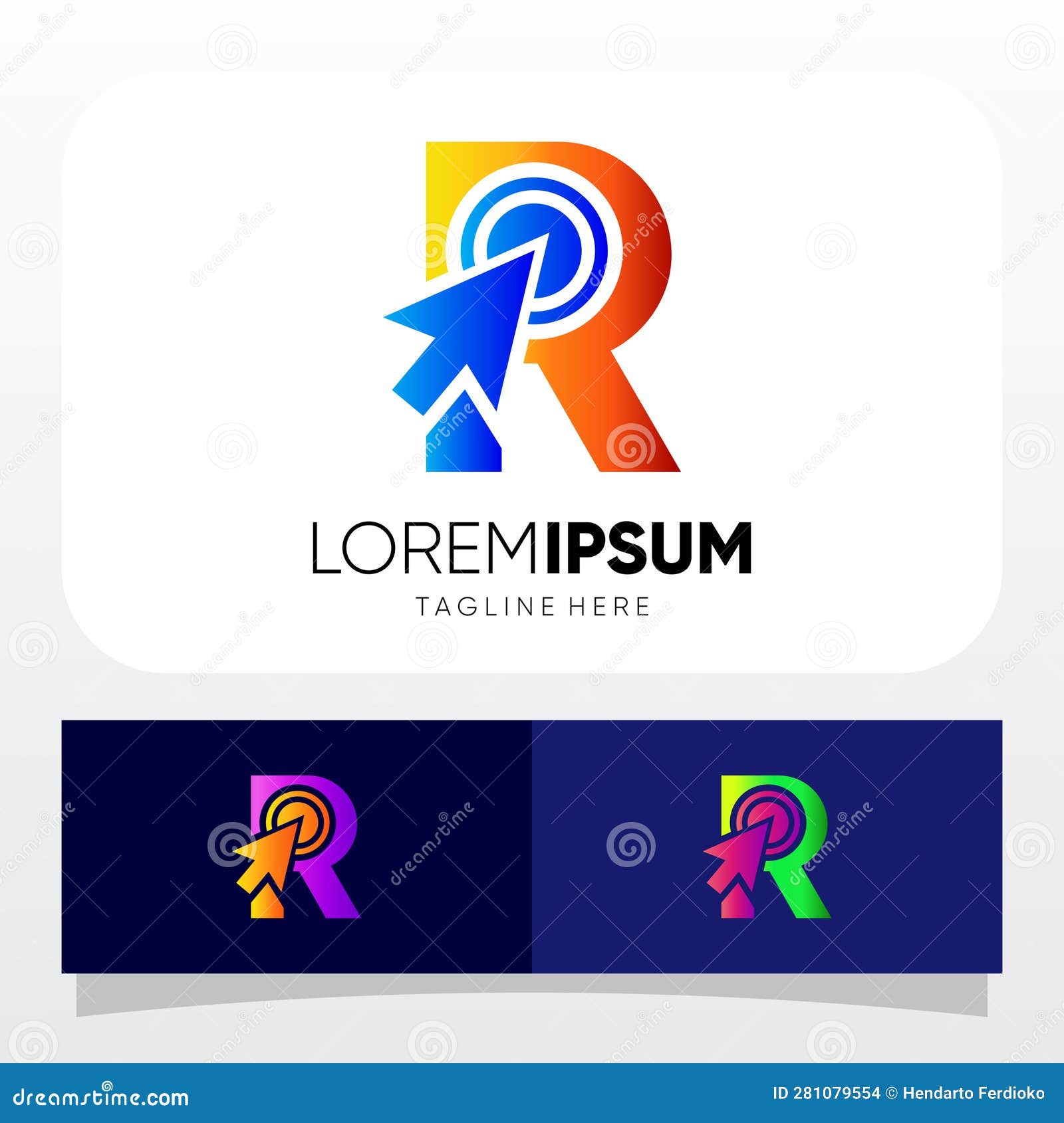 Letter R Mouse Cursor Pointer Logo Design Vector Icon Graphic ...