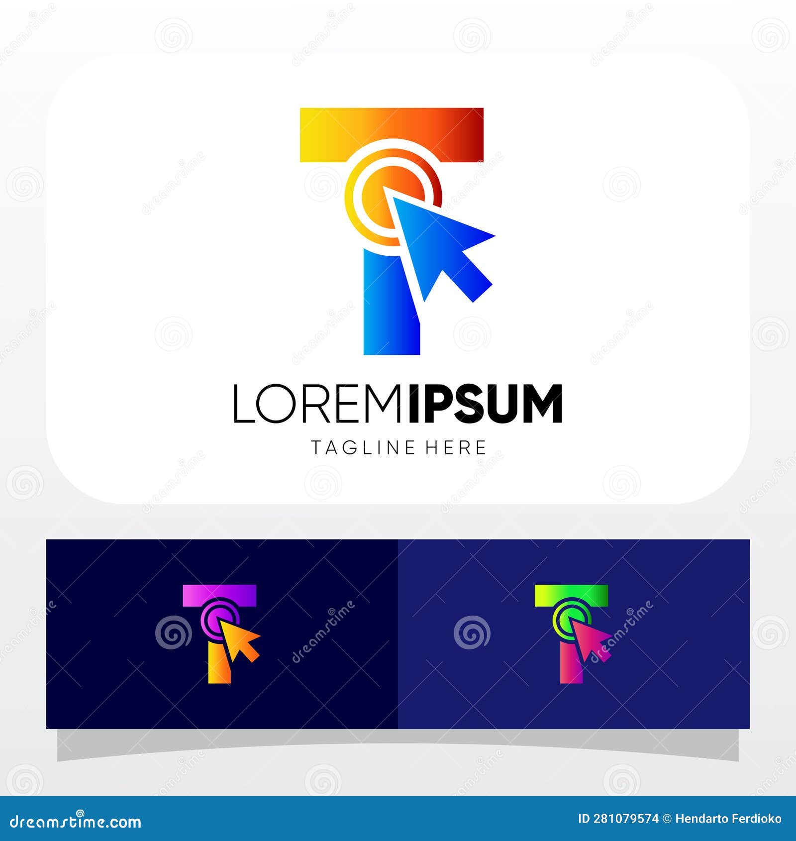 Letter T Mouse Cursor Pointer Logo Design Vector Icon Graphic ...