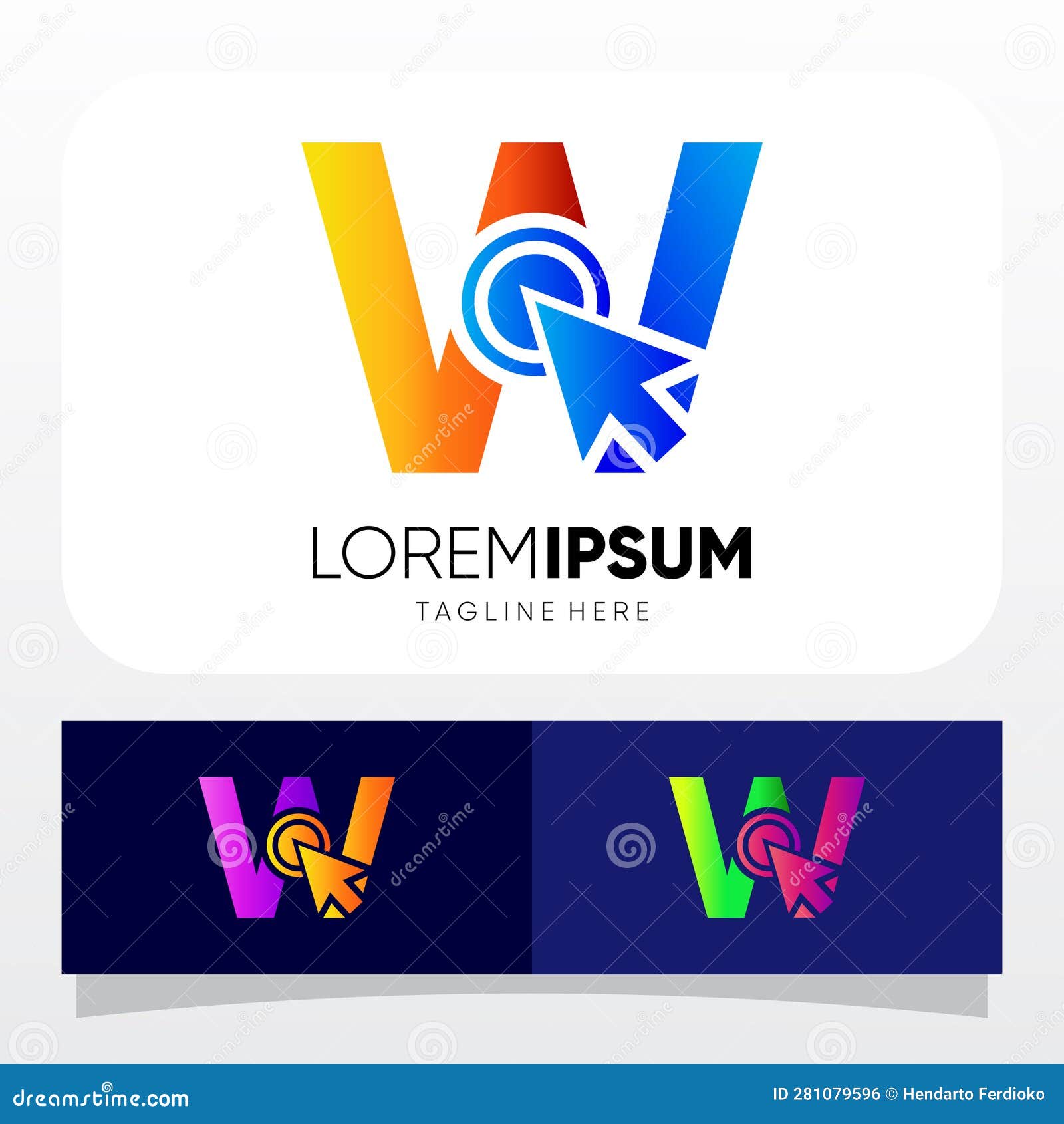 Letter W Mouse Cursor Pointer Logo Design Vector Icon Graphic ...