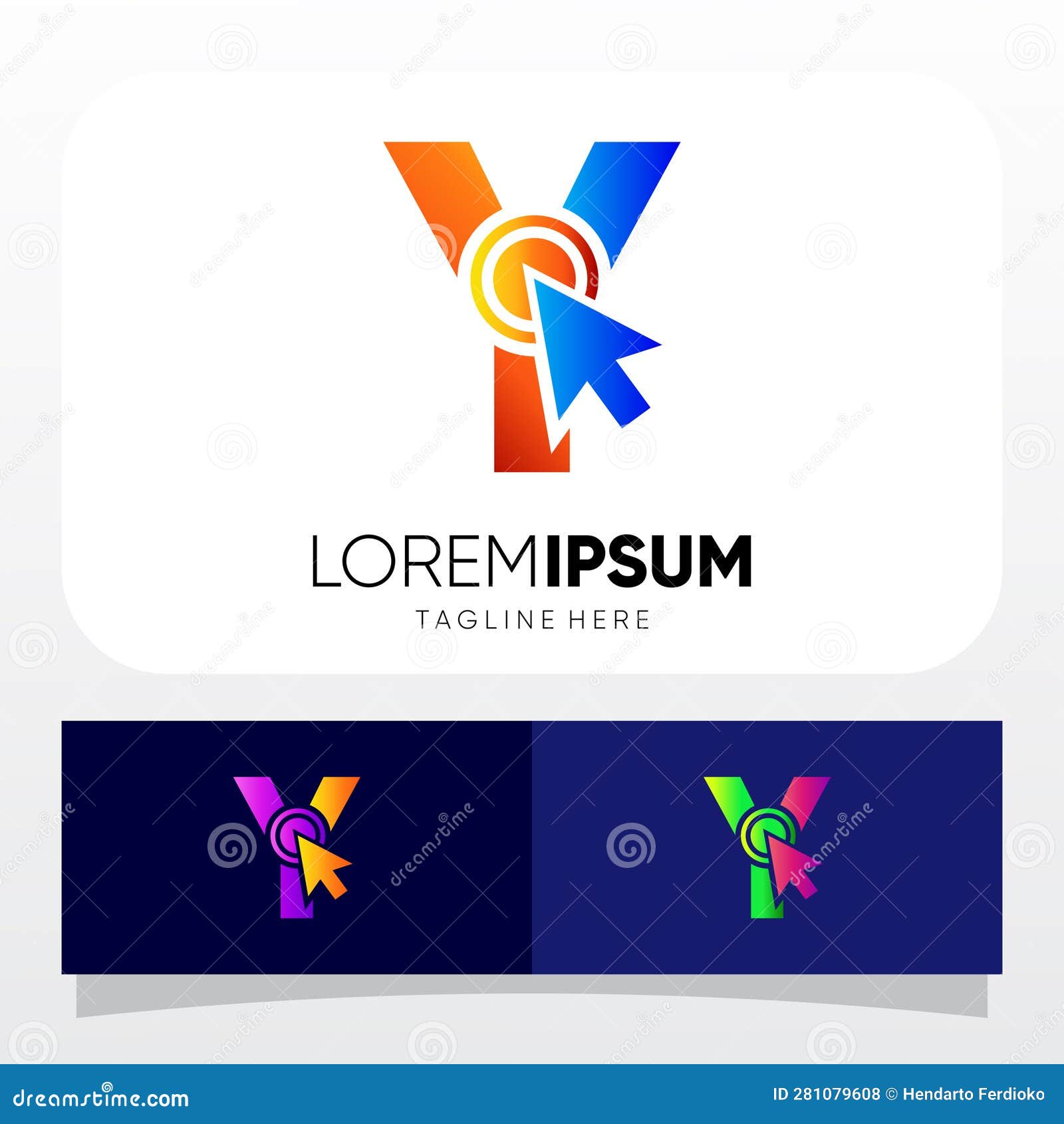 Letter Y Mouse Cursor Pointer Logo Design Vector Icon Graphic ...