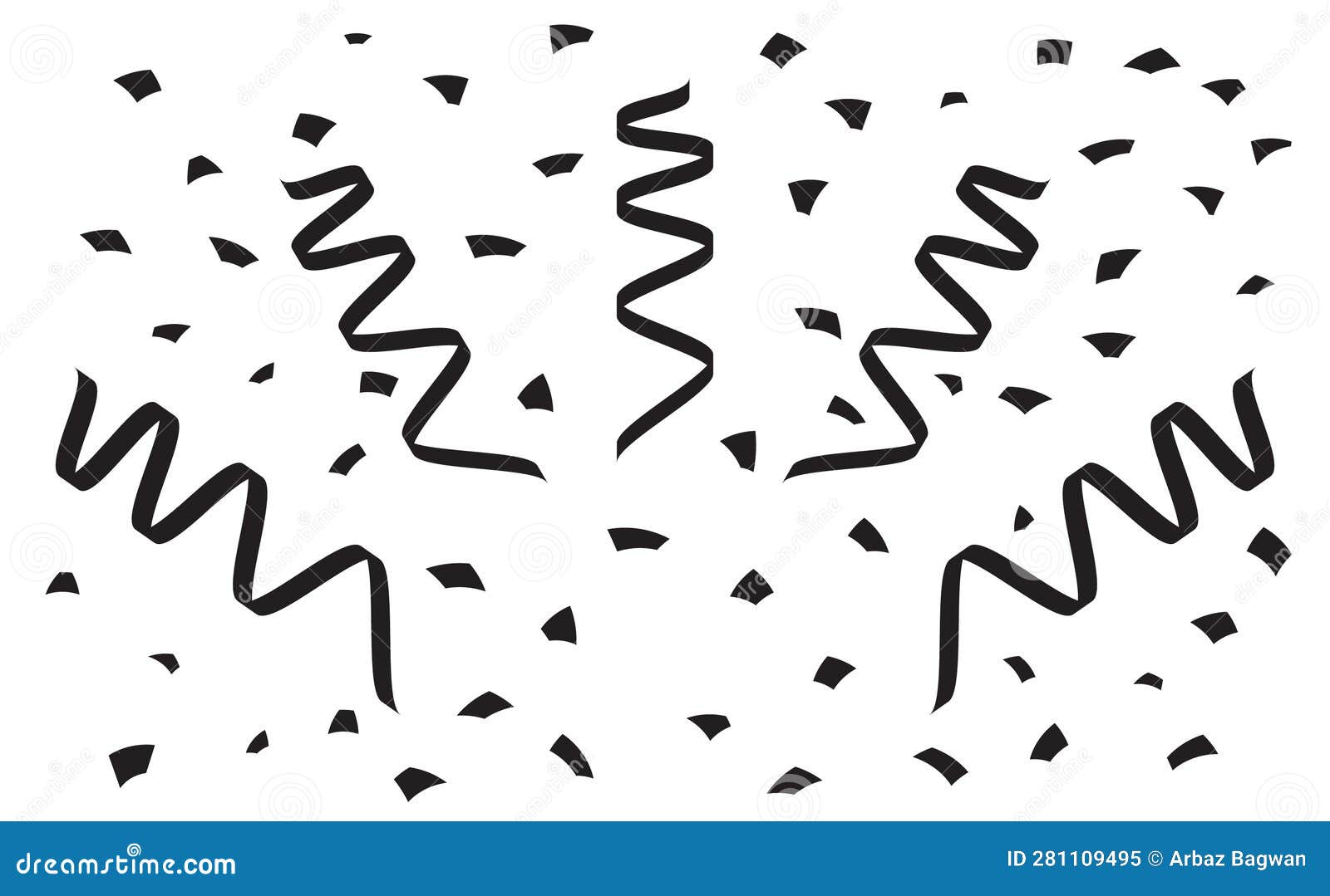 Party Ribbon Streamer Confetti Surprise Celebration Silhouette ...