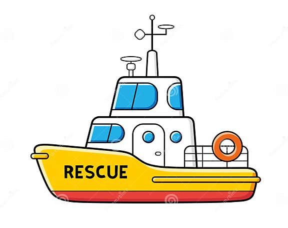 Rescue boat isolated stock vector. Illustration of vector - 281136316