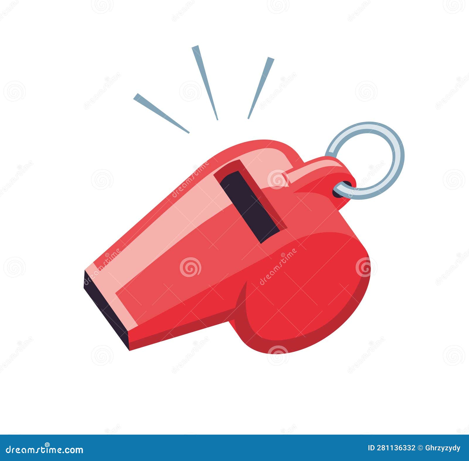 Red whistle icon stock vector. Illustration of whistle - 281136332