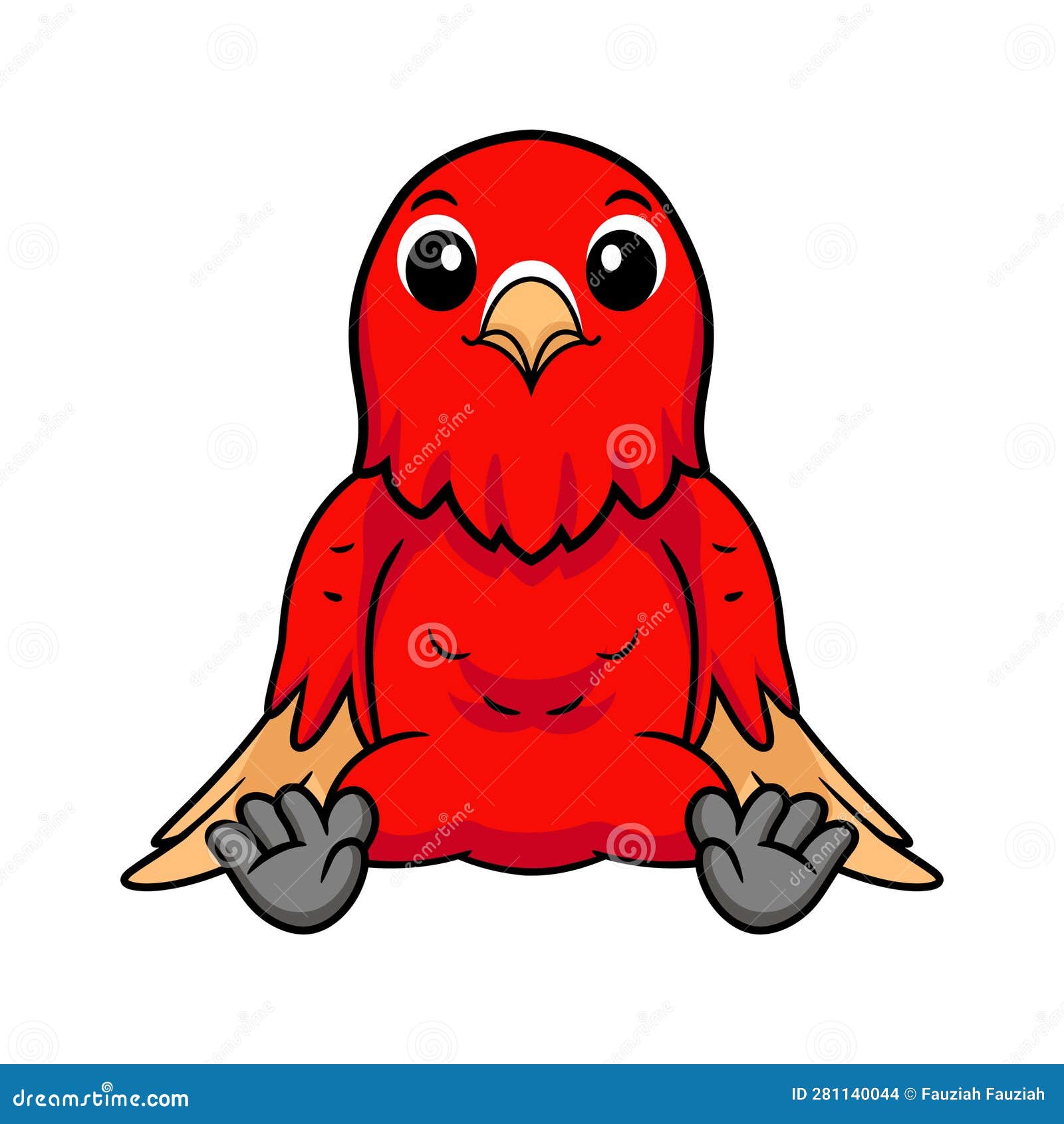 Cute Red Suffusion Lovebird Cartoon Stock Vector - Illustration of ...