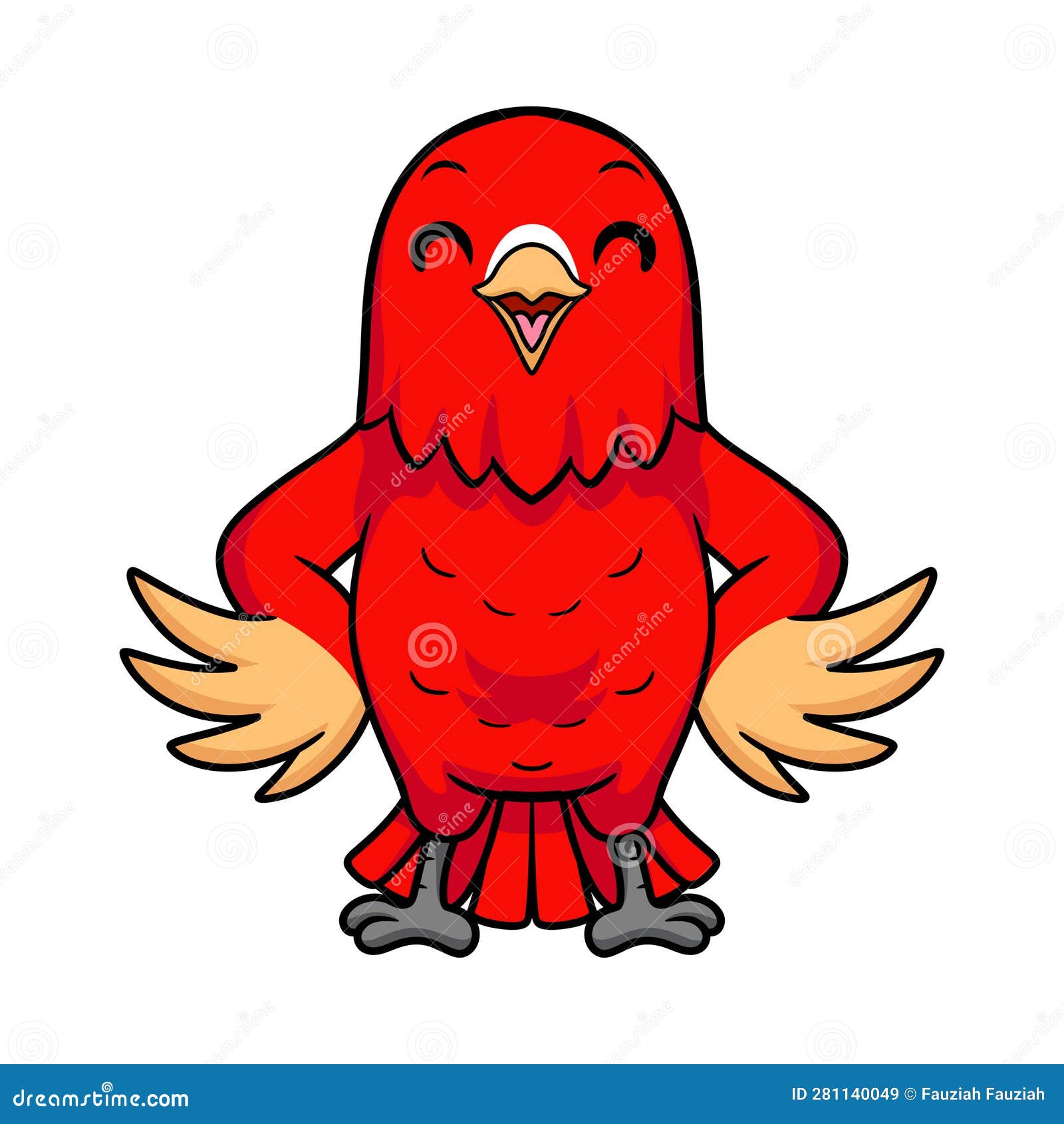Cute Red Suffusion Lovebird Cartoon Stock Vector - Illustration of ...