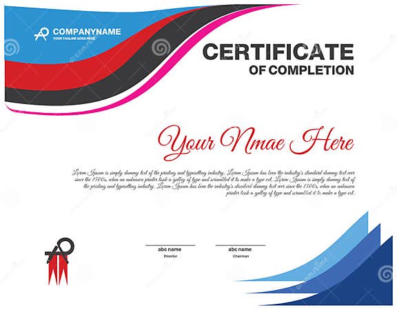 Beautiful Certificate of Completion for Company or Diploma with Stamp ...