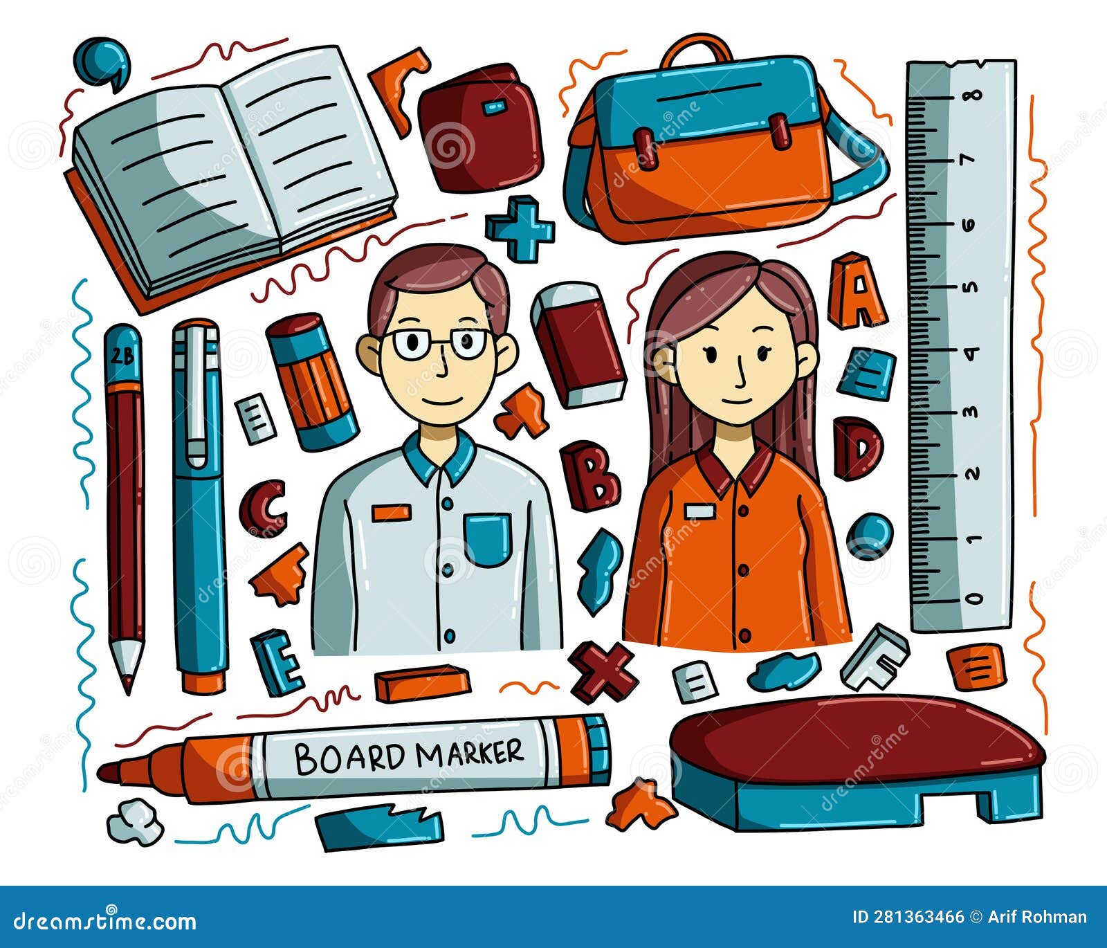 Illustration Design Doodle with the Theme of Teacher Profession Stock ...