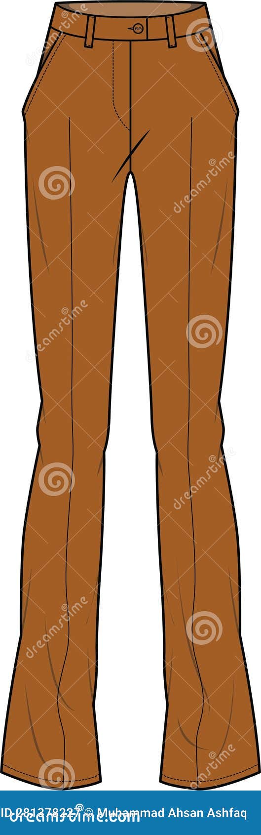 Girls and Women Bottom Wear Pant Stock Vector - Illustration of flare ...