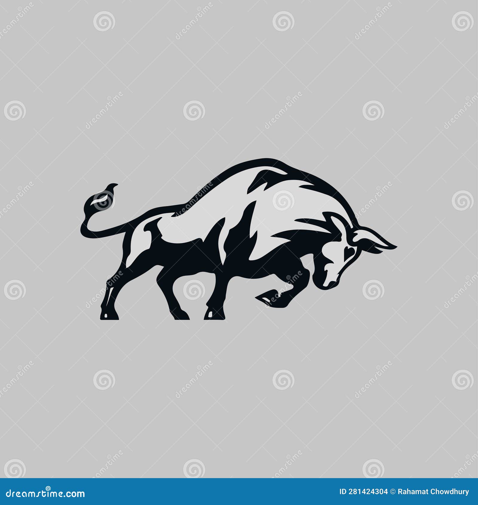 Modern and Minimalist Ox Animal Logo Design , Angry Cow Illustrations ...