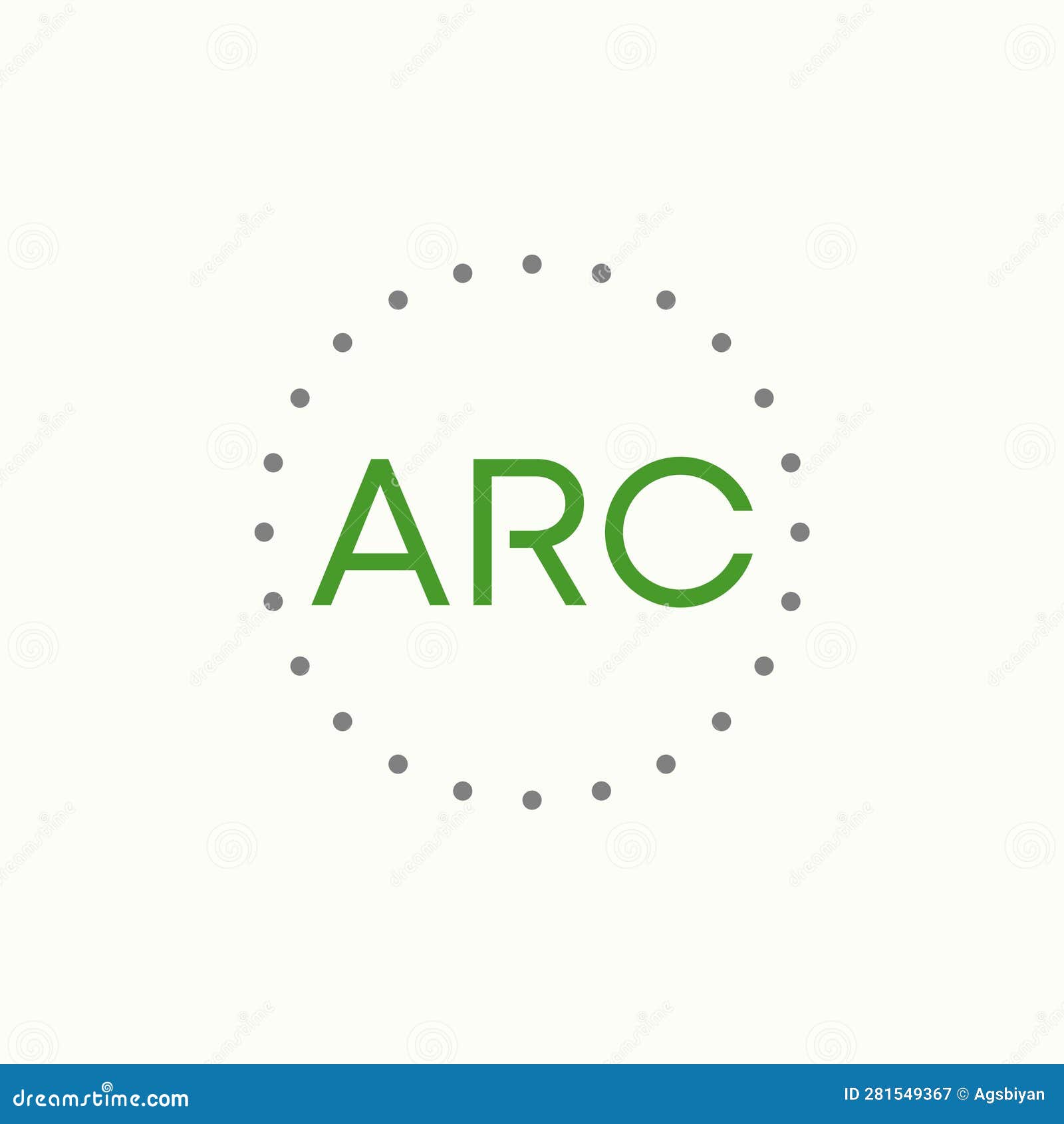 Letter ARC Font with Circle Dots Around Related To Initial Typography ...