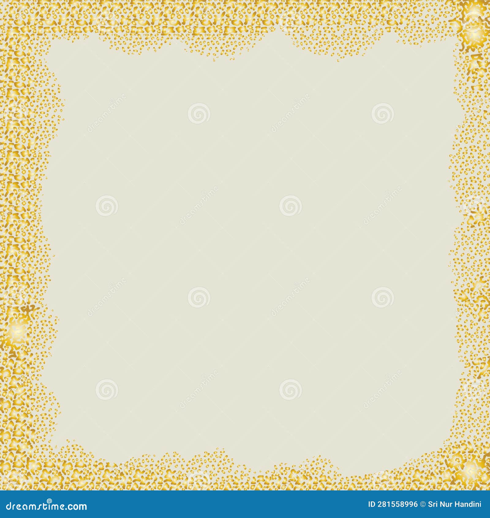 Gold Grunge Border Frame on Light Brown Background Stock Illustration ...