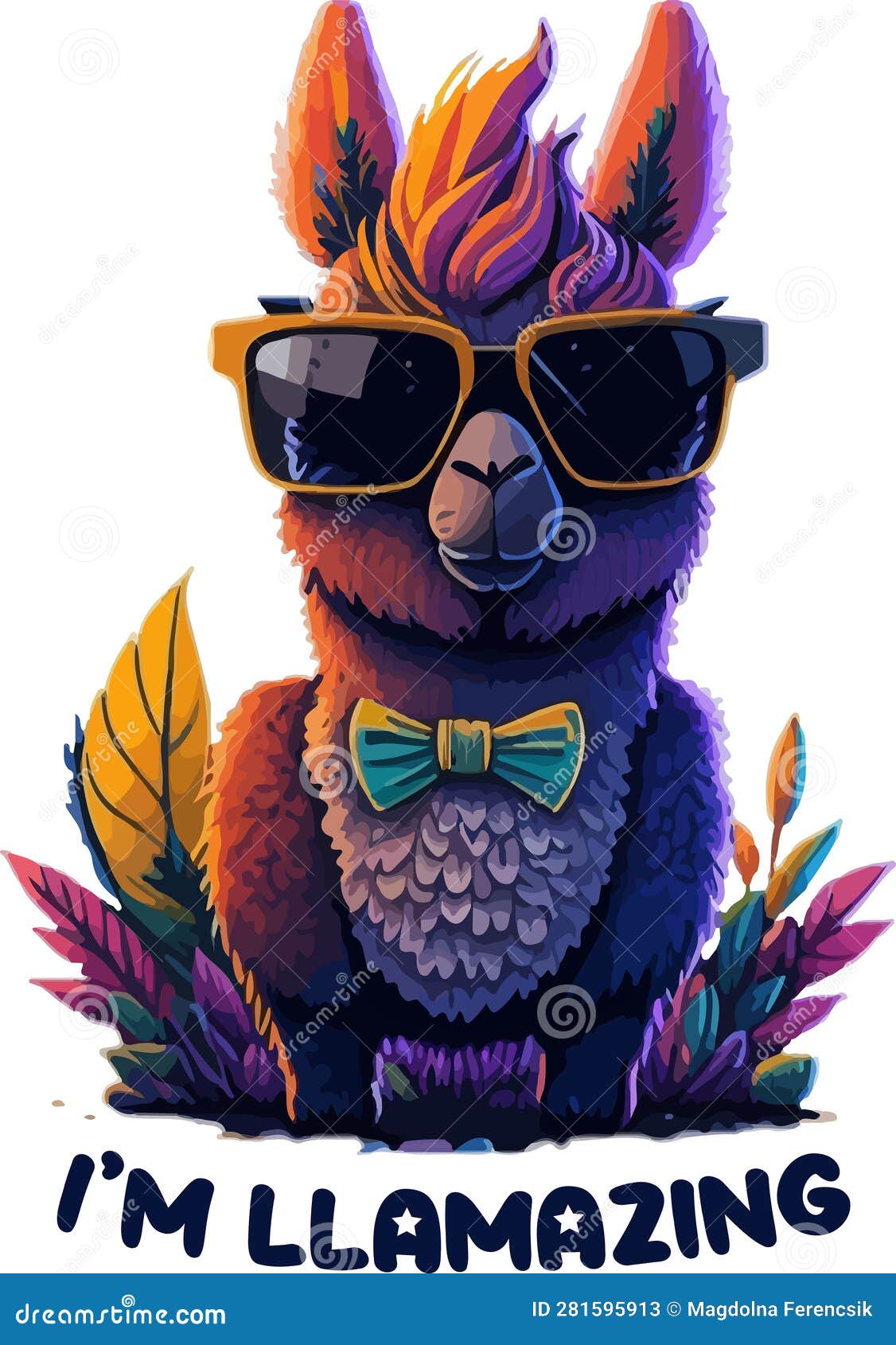 Cool Amazing Llama T Shirt Design Illustration, I M LLAMAZING Pun Stock Vector - Illustration of ...