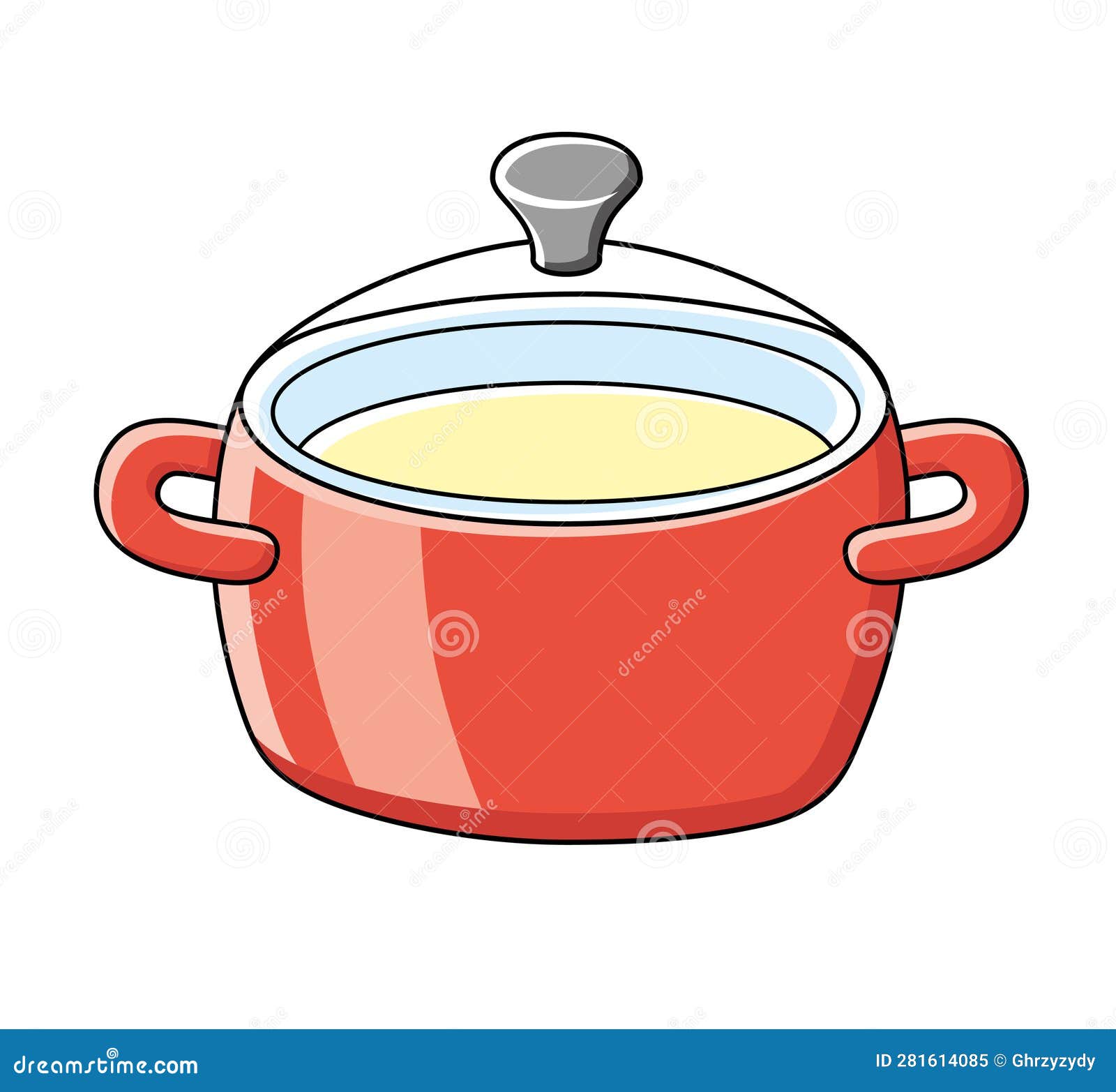 Red cooking pot stock vector. Illustration of menu, isolated - 281614085