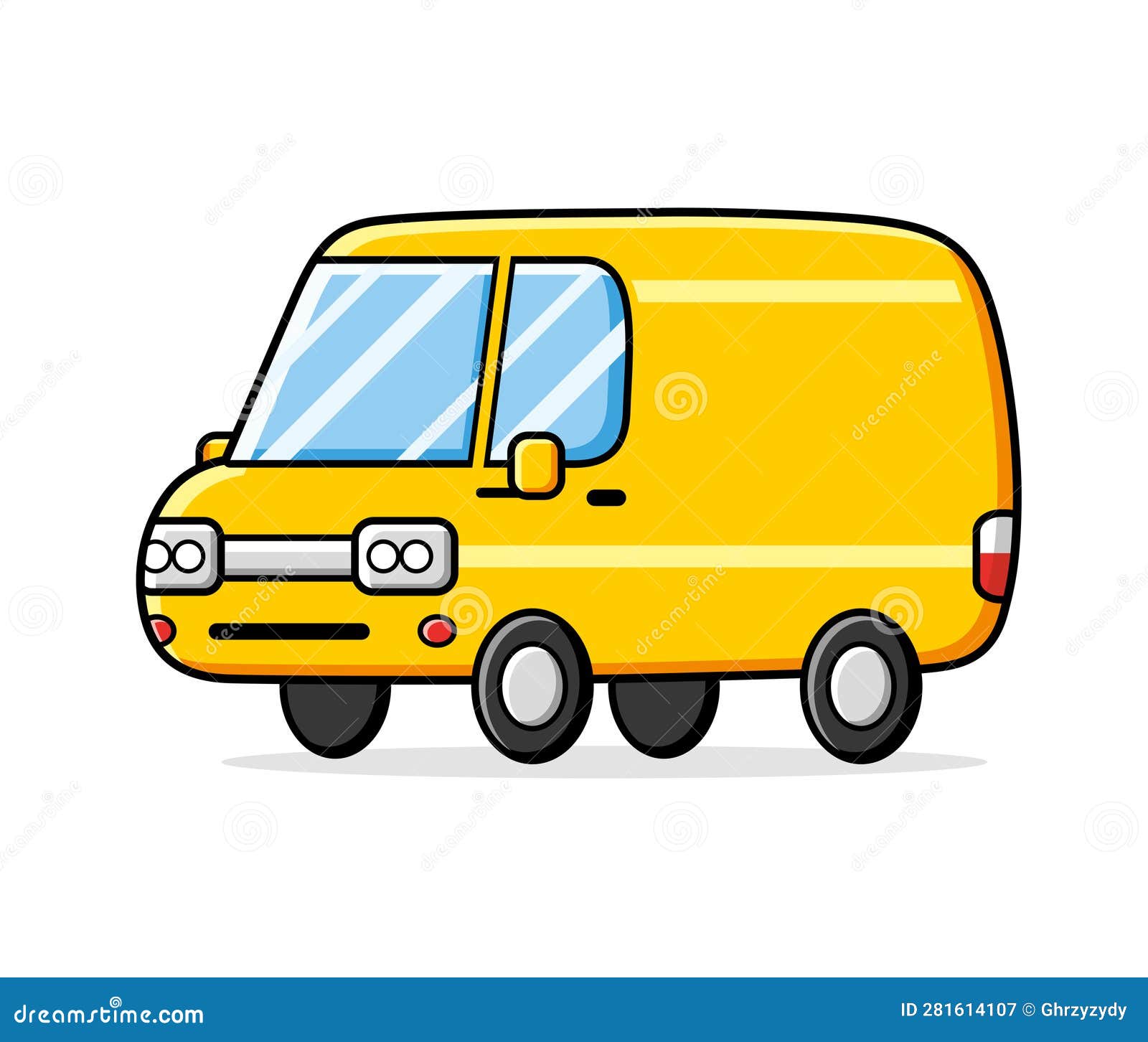 Yellow delivery van stock vector. Illustration of courier - 281614107