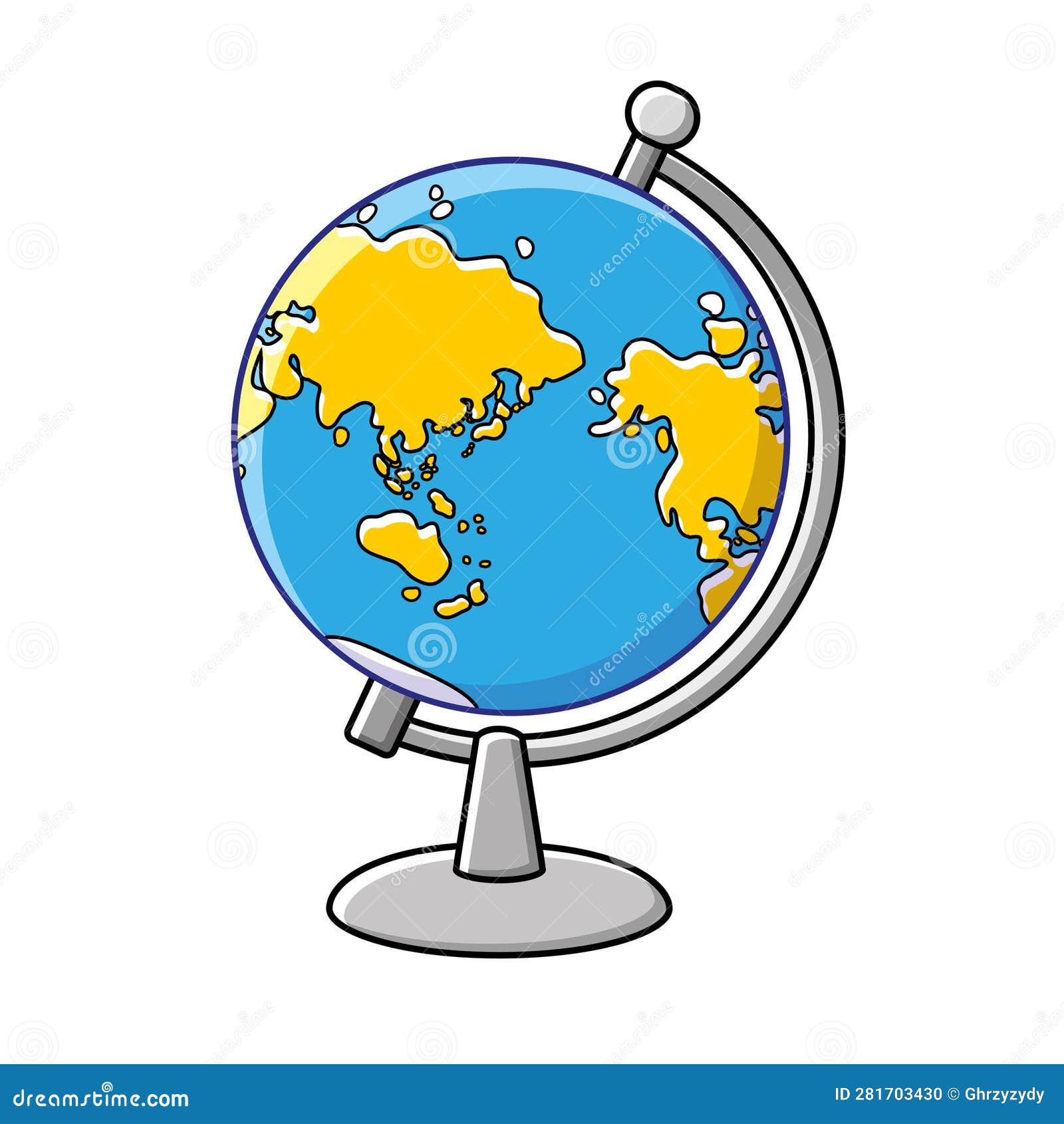 Globe eastern hemisphere stock vector. Illustration of cartoon - 281703430