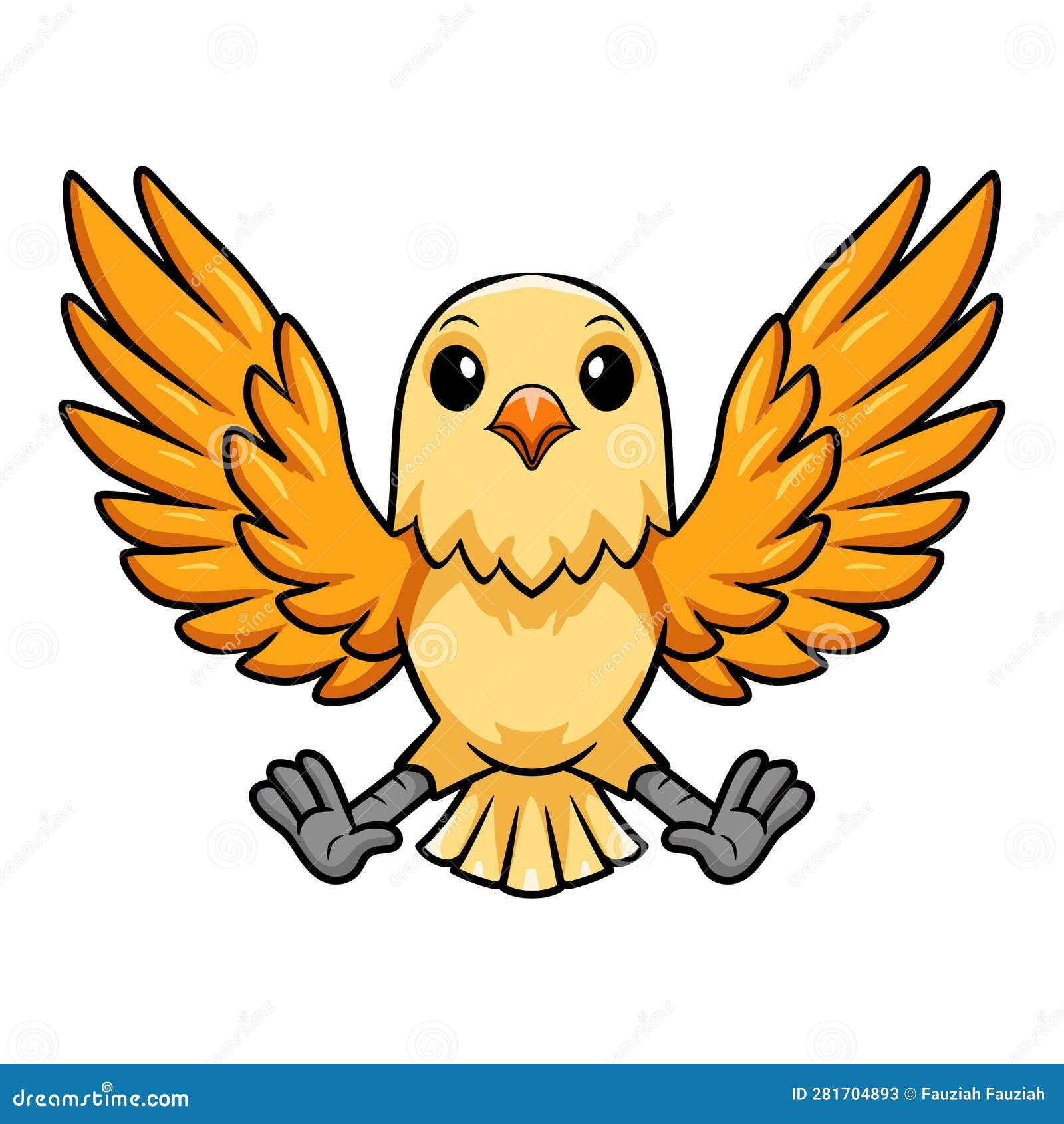Cute Creamino Lovebird Cartoon Flying Stock Vector - Illustration of ...