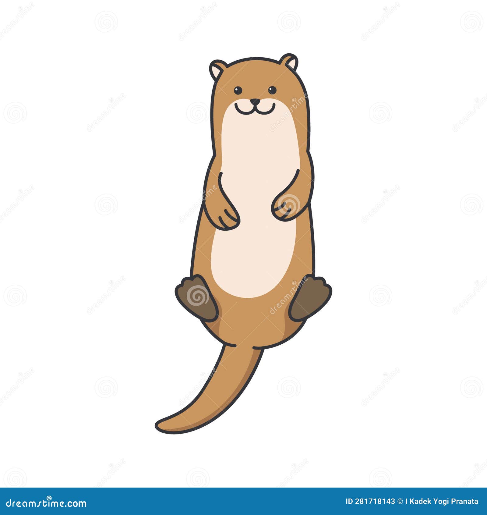 Cute otter animal cartoon stock illustration. Illustration of animal ...