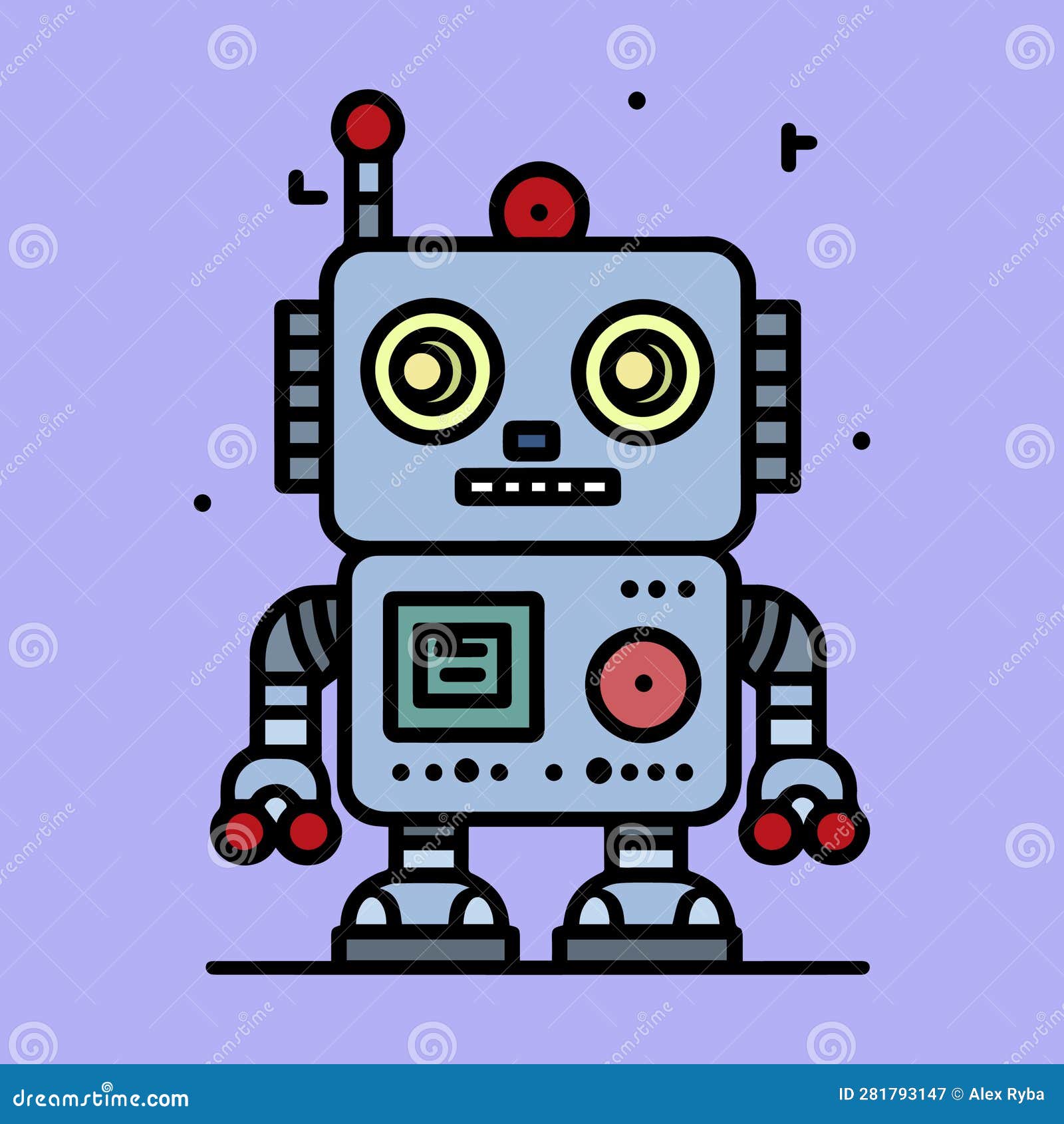 Robot Vector Illustration of a Mechanical Bot Stock Vector ...