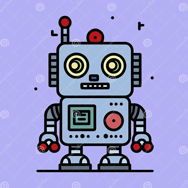 Robot Vector Illustration of a Mechanical Bot Stock Vector ...