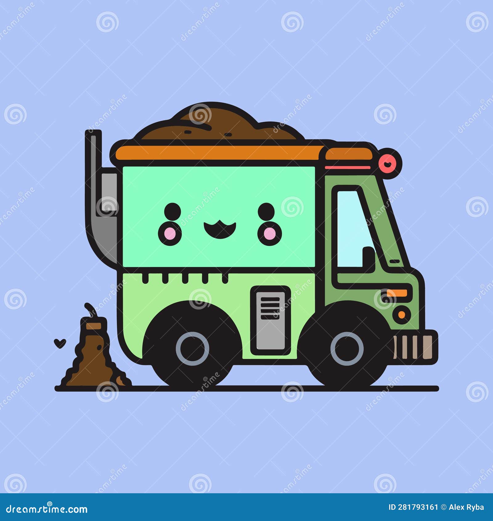 Drawing Of A Garbage Monster With An Ax In Hand And Slime On His Body ...