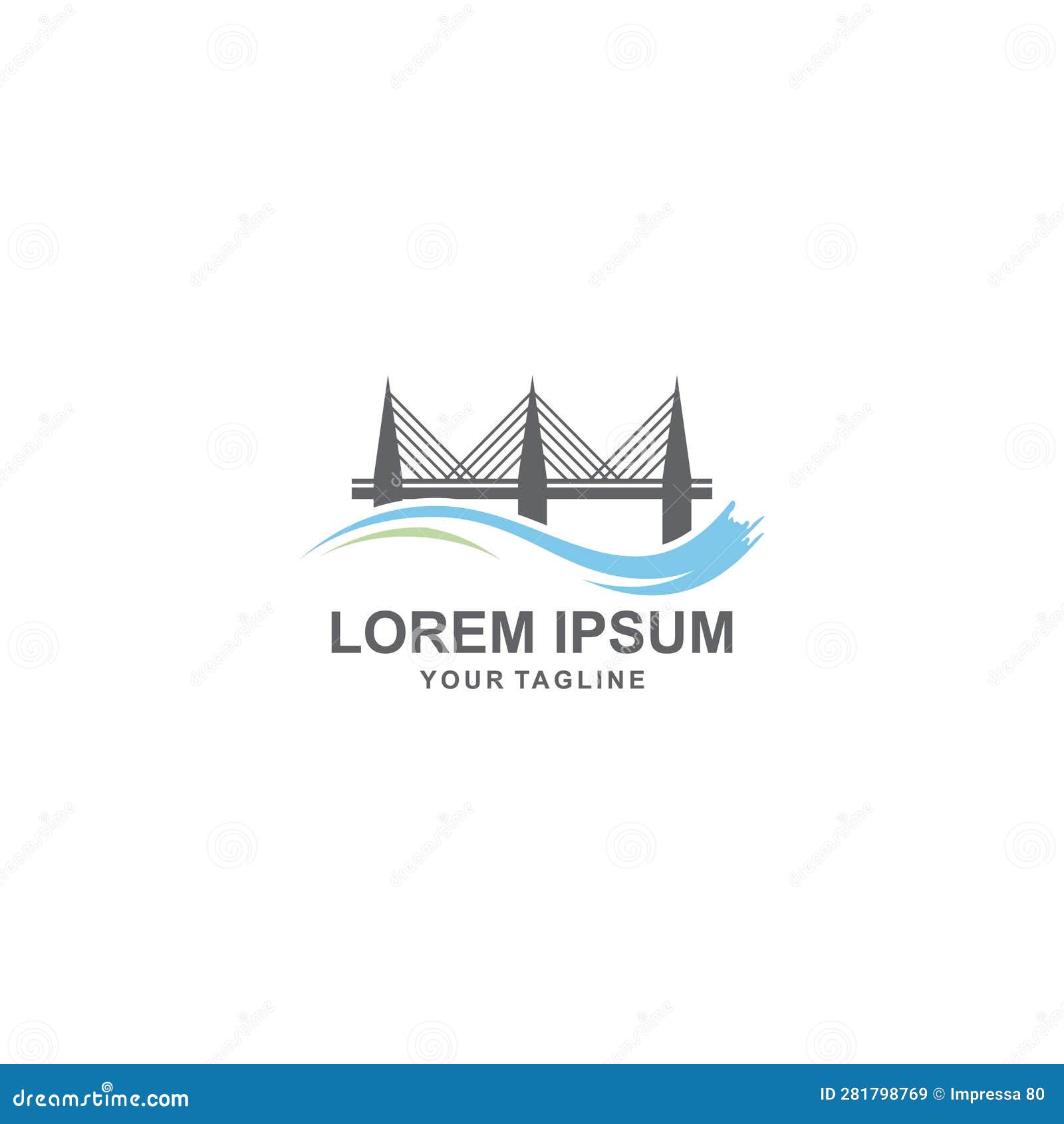 The Logo Concept is an Illustration of a Simple Bridge Over the Sea in ...