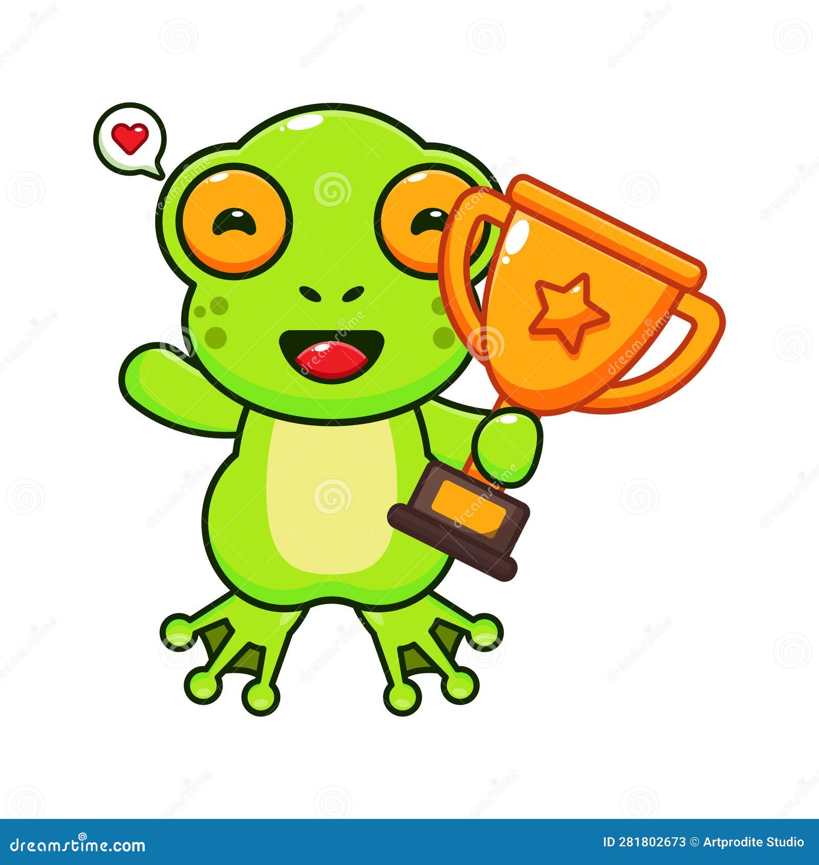 Frog With A Trophy Stock Photo | CartoonDealer.com #13491312