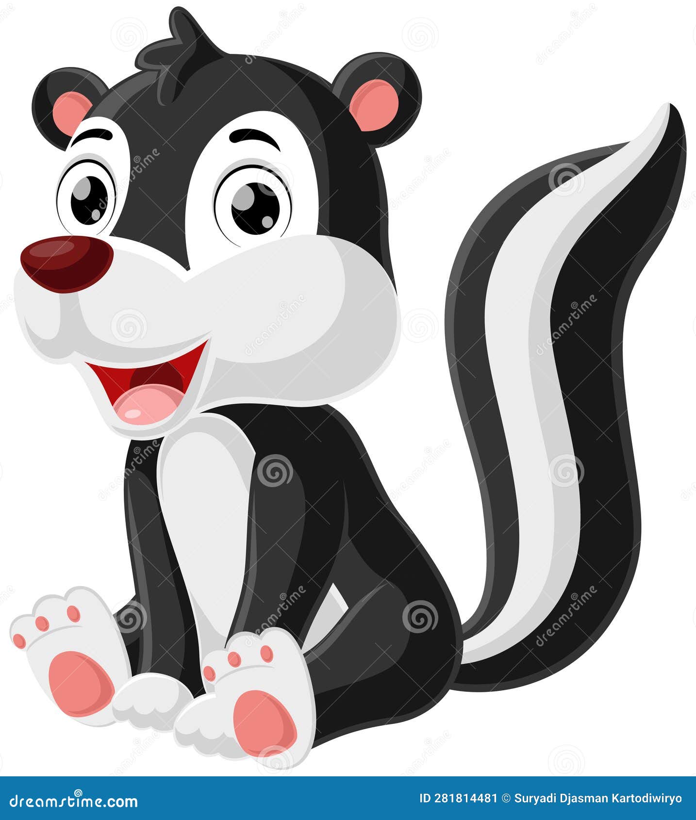 Baby Skunk Chibi Cartoon Background Holding Gift Box | CartoonDealer ...
